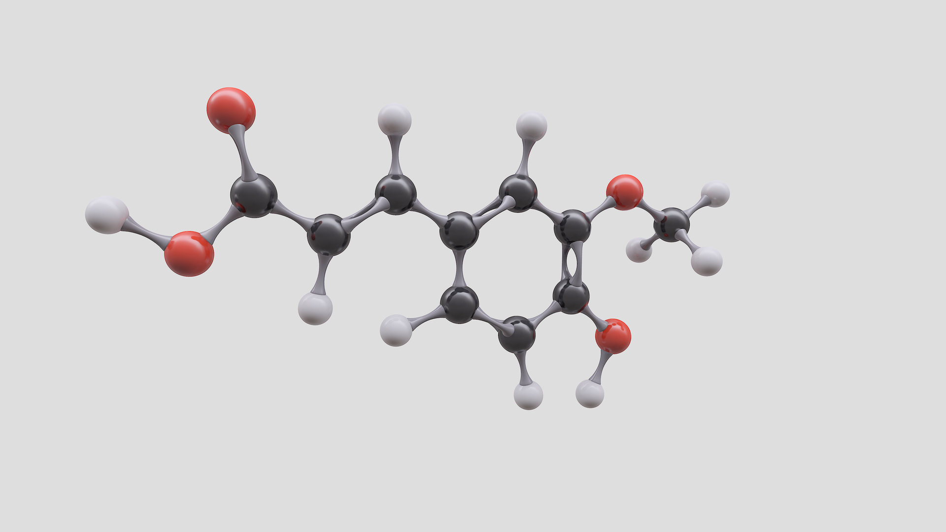 3D Ferulic Acid Molecule With PBR 4K 8K - TurboSquid 1943794