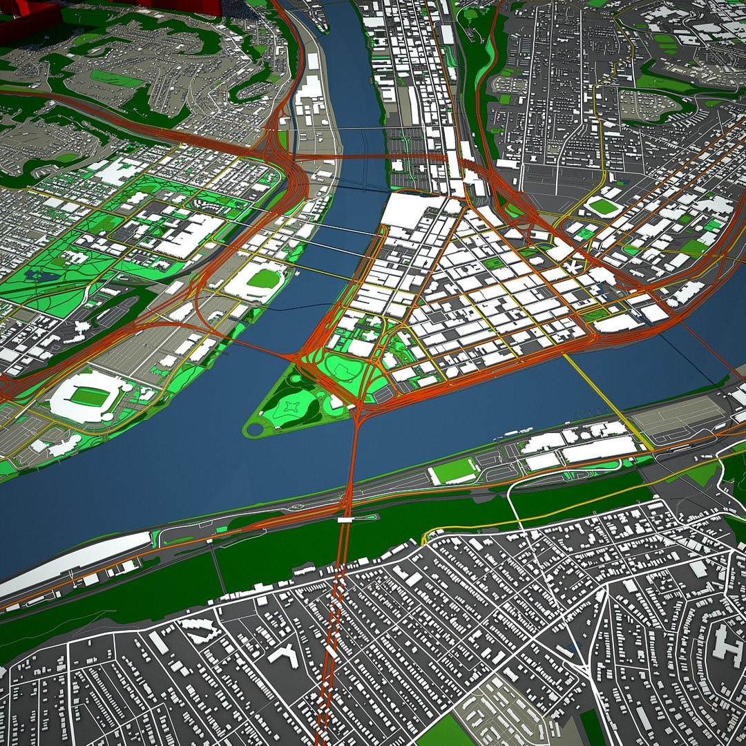 3D Pittsburgh Cityscape - TurboSquid 1499496