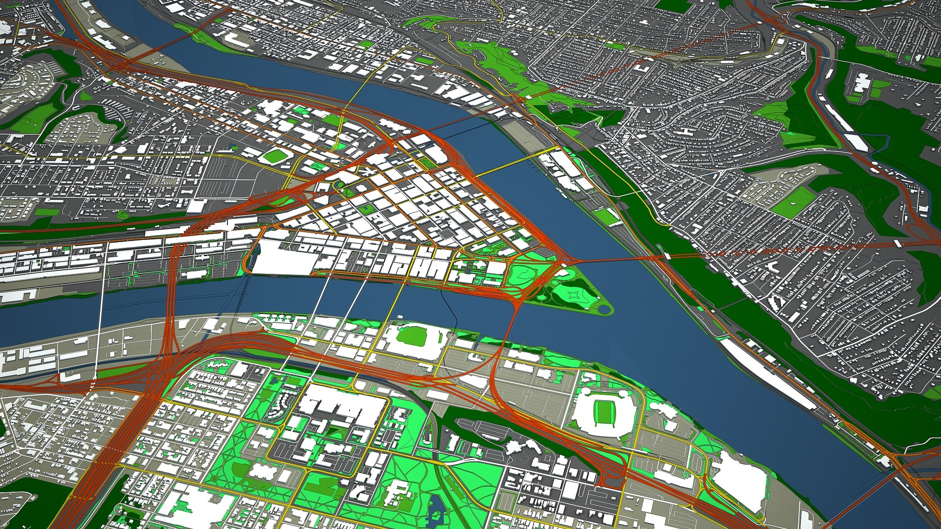 3D Pittsburgh Cityscape - TurboSquid 1499496