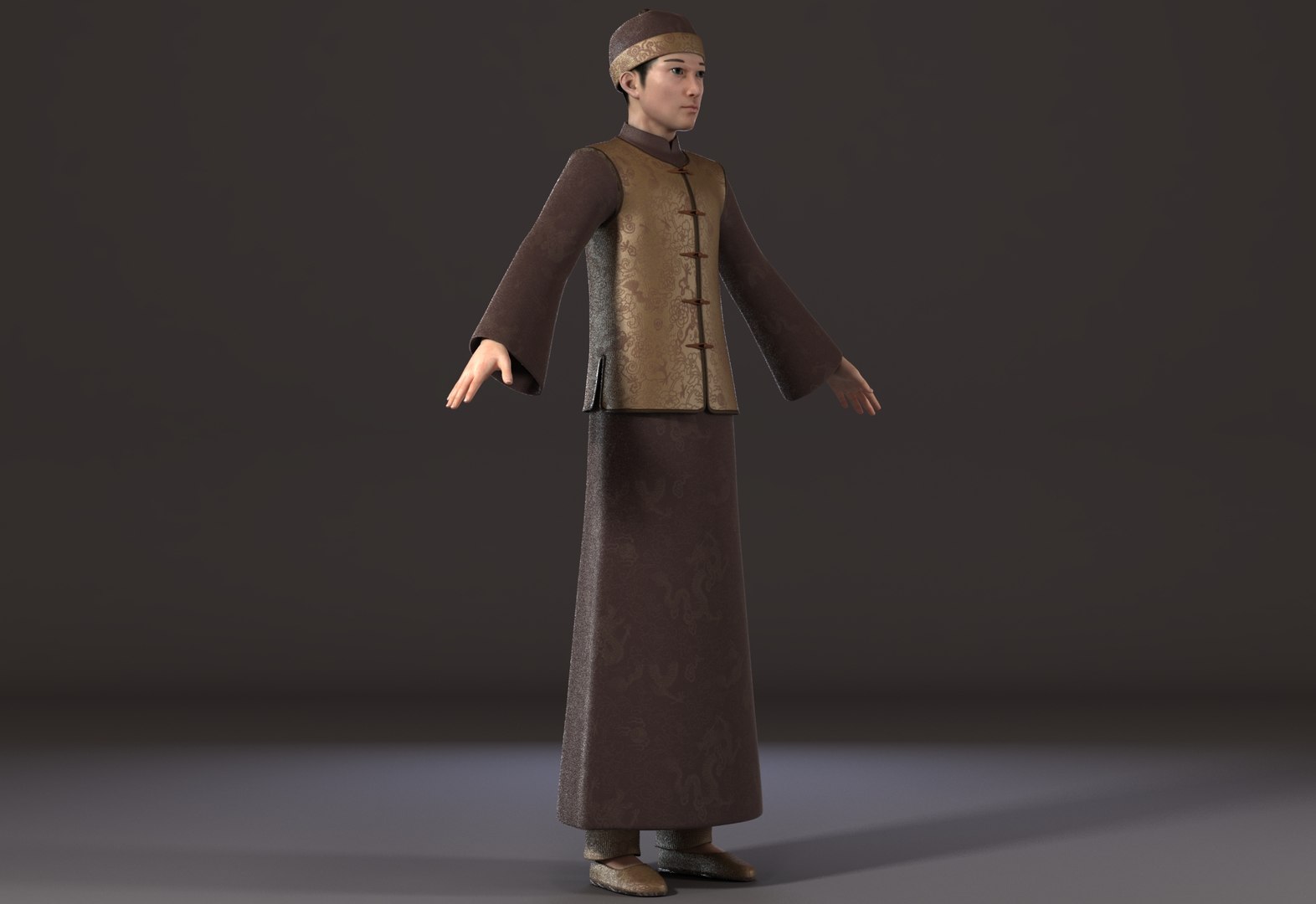 Asian Merchant Man 3D Model - TurboSquid 1537215