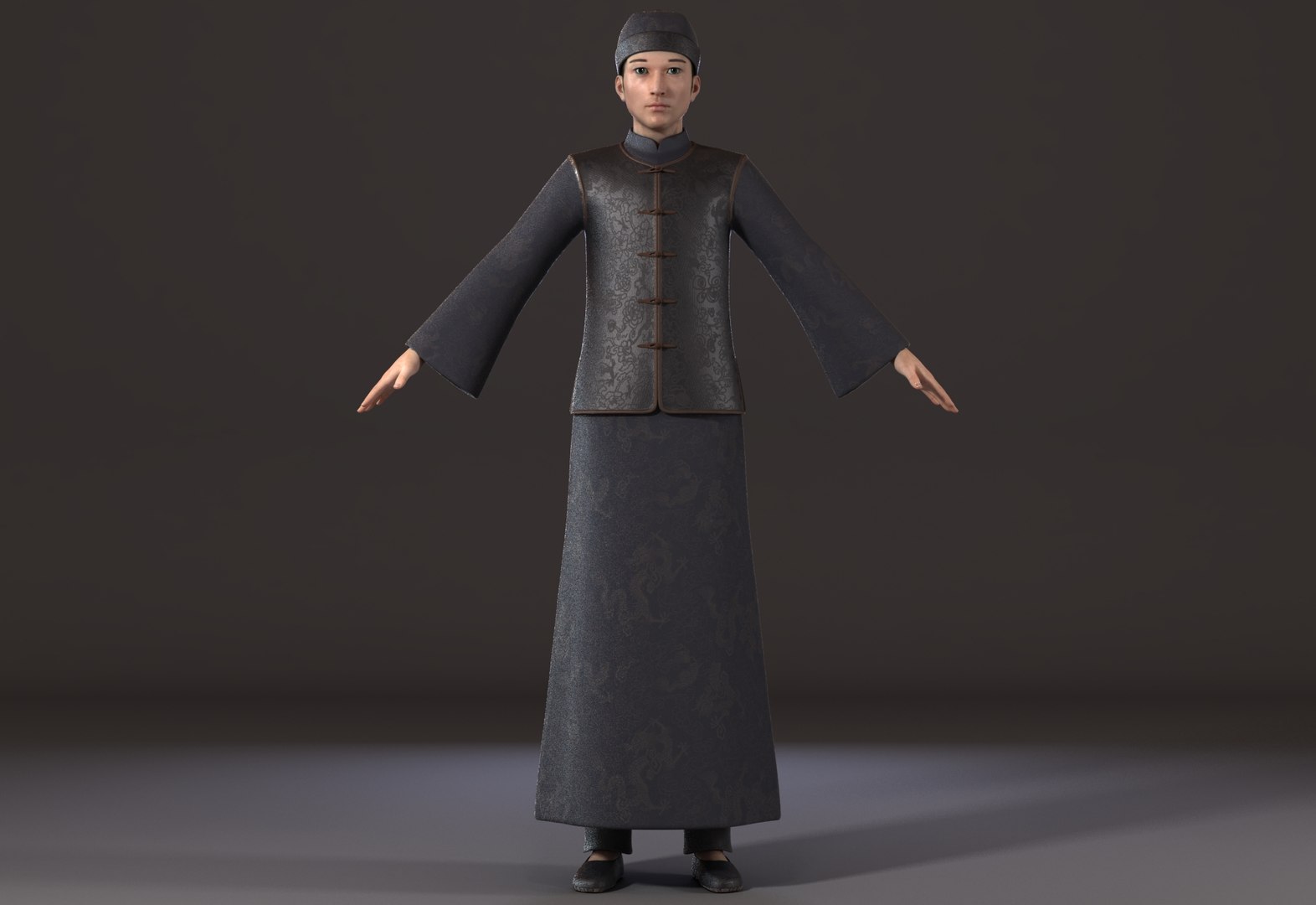 Asian Merchant Man 3D Model - TurboSquid 1537215