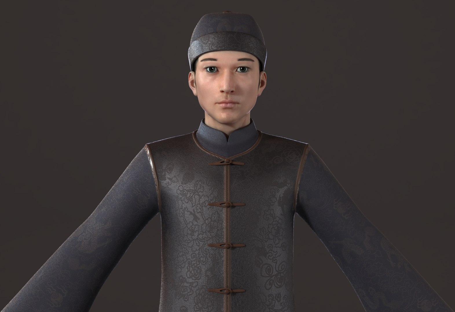 Asian Merchant Man 3D Model - TurboSquid 1537215