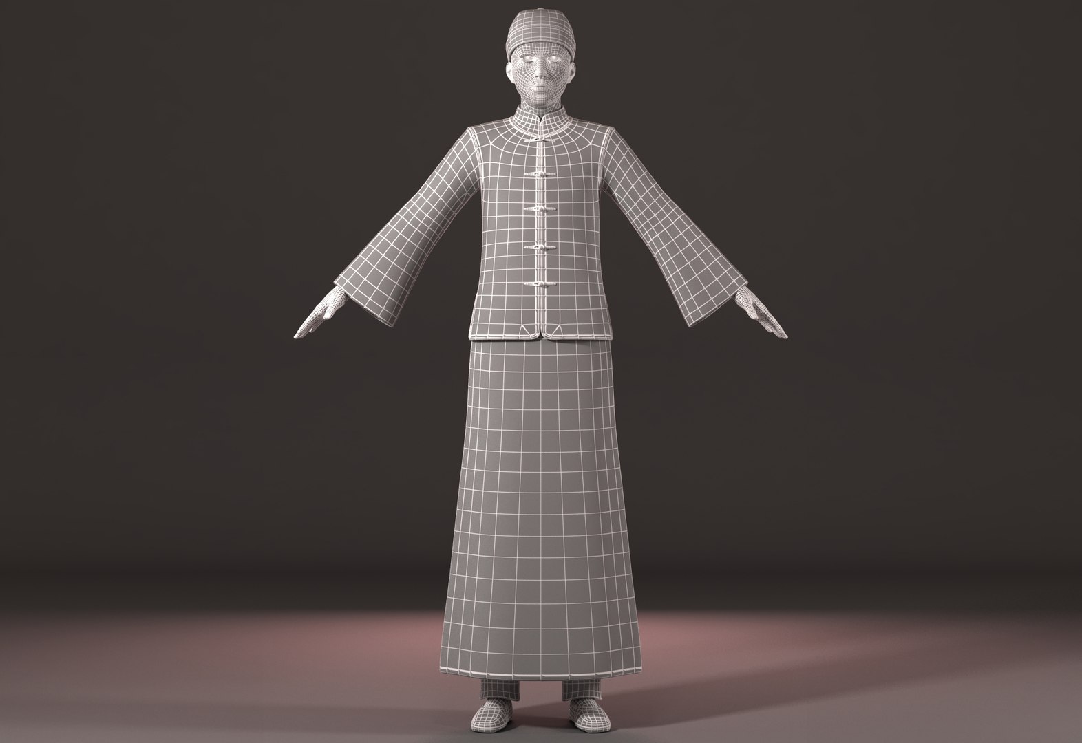 Asian Merchant Man 3D Model - TurboSquid 1537215