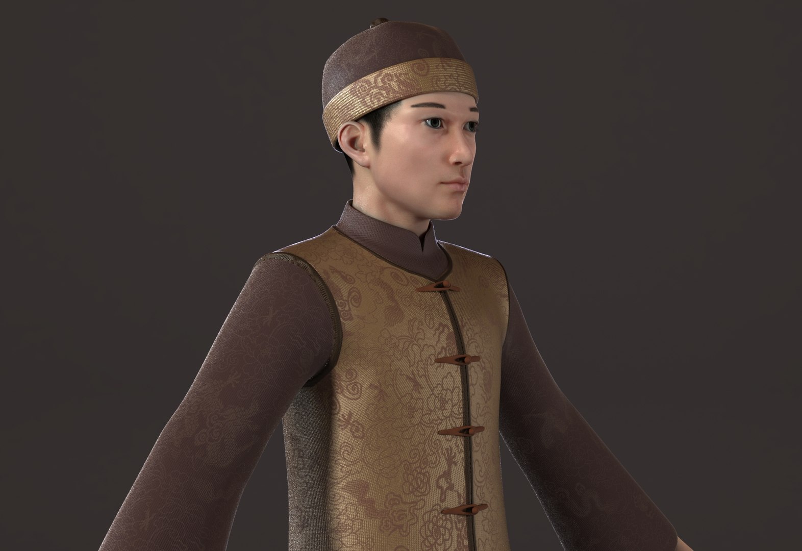 Asian Merchant Man 3D Model - TurboSquid 1537215