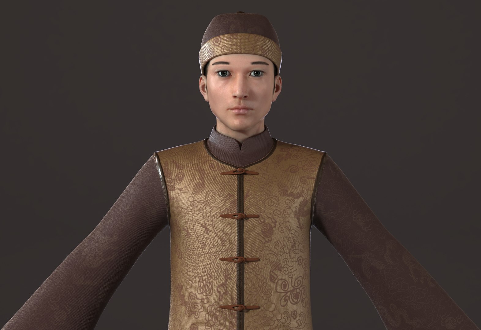 Asian Merchant Man 3D Model - TurboSquid 1537215
