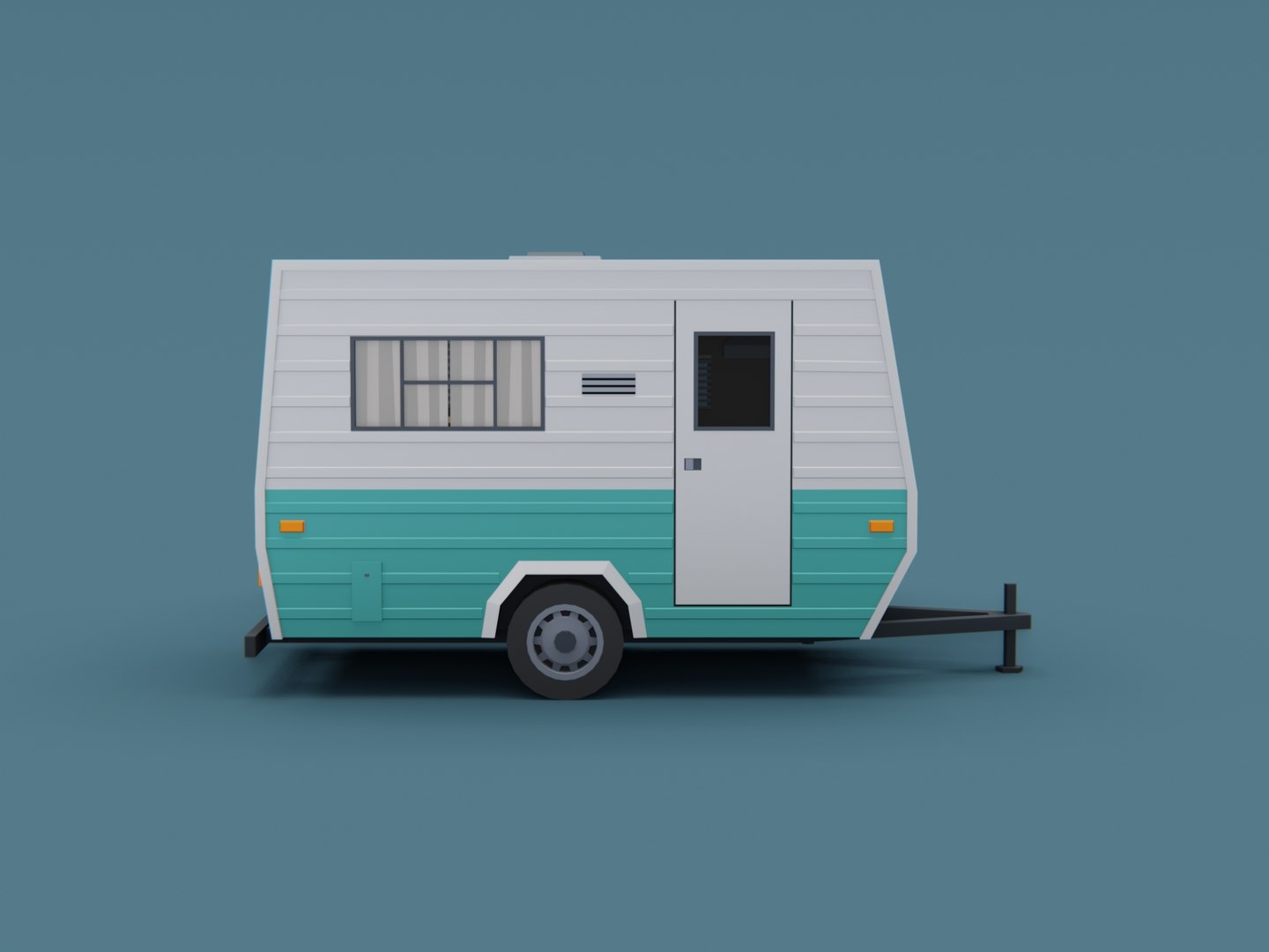 Small Camper Trailer Classic Stylized Low Poly 3D model - TurboSquid ...
