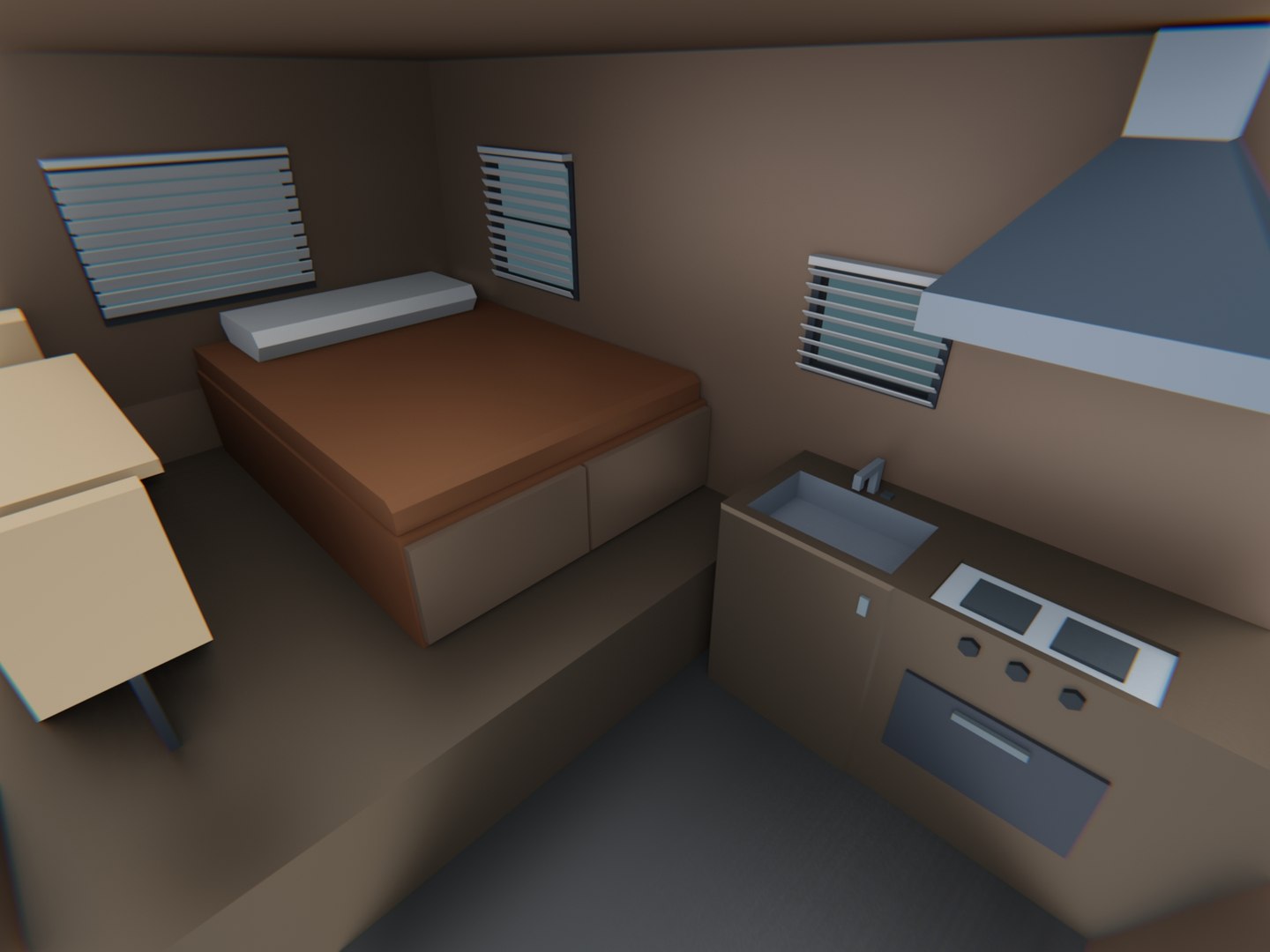 Small Camper Trailer Classic Stylized Low Poly 3D model - TurboSquid ...