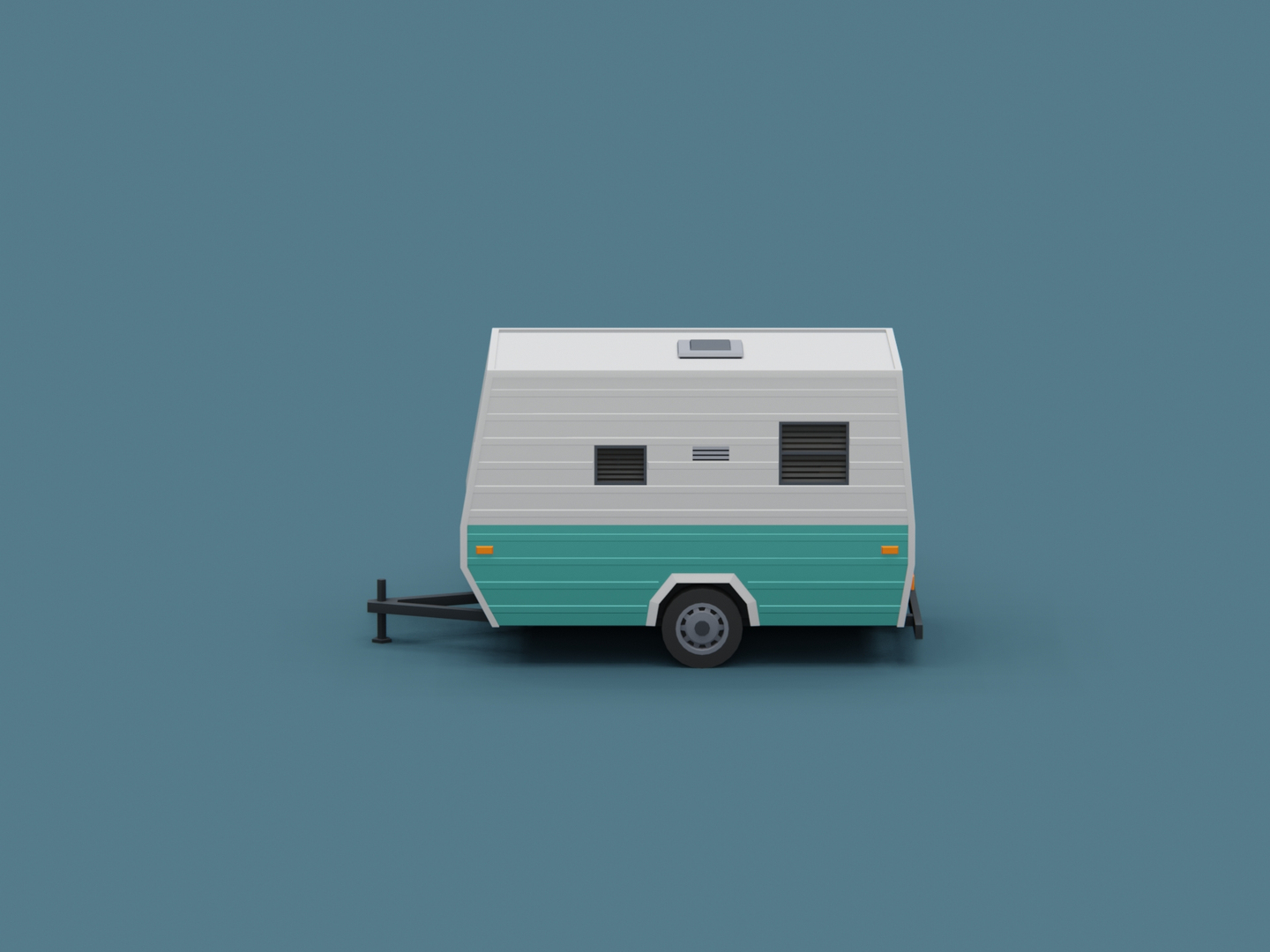 Small Camper Trailer Classic Stylized Low Poly 3D model - TurboSquid ...