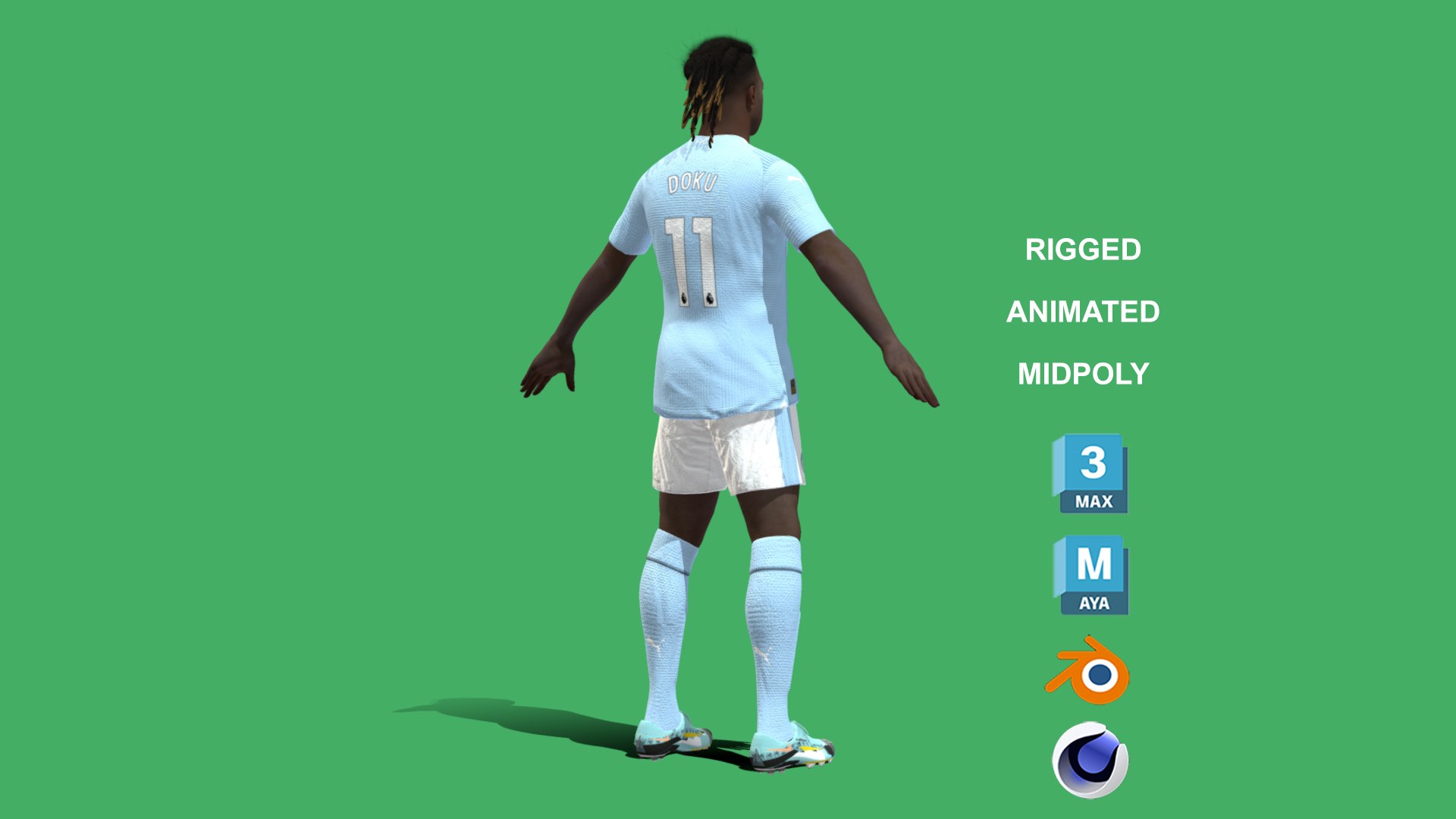 3D Rigged Jeremy Doku Manchester City 2024 Model - TurboSquid 2116540