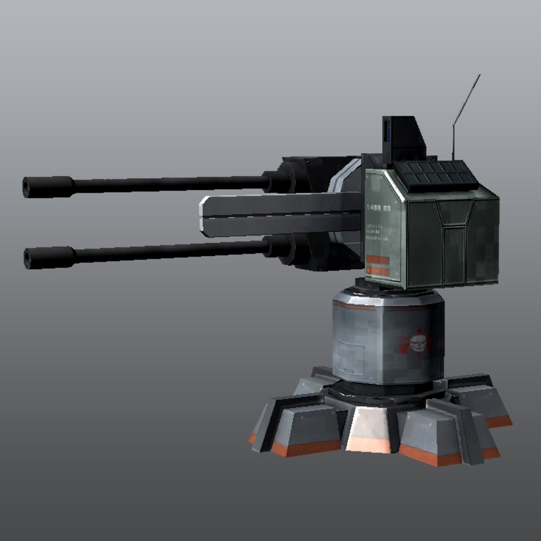 3d model gun turret