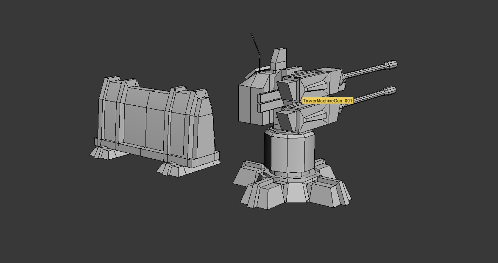 3d model gun turret