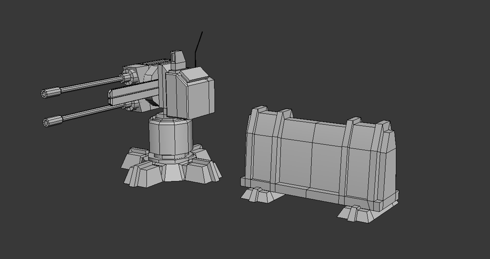 3d model gun turret