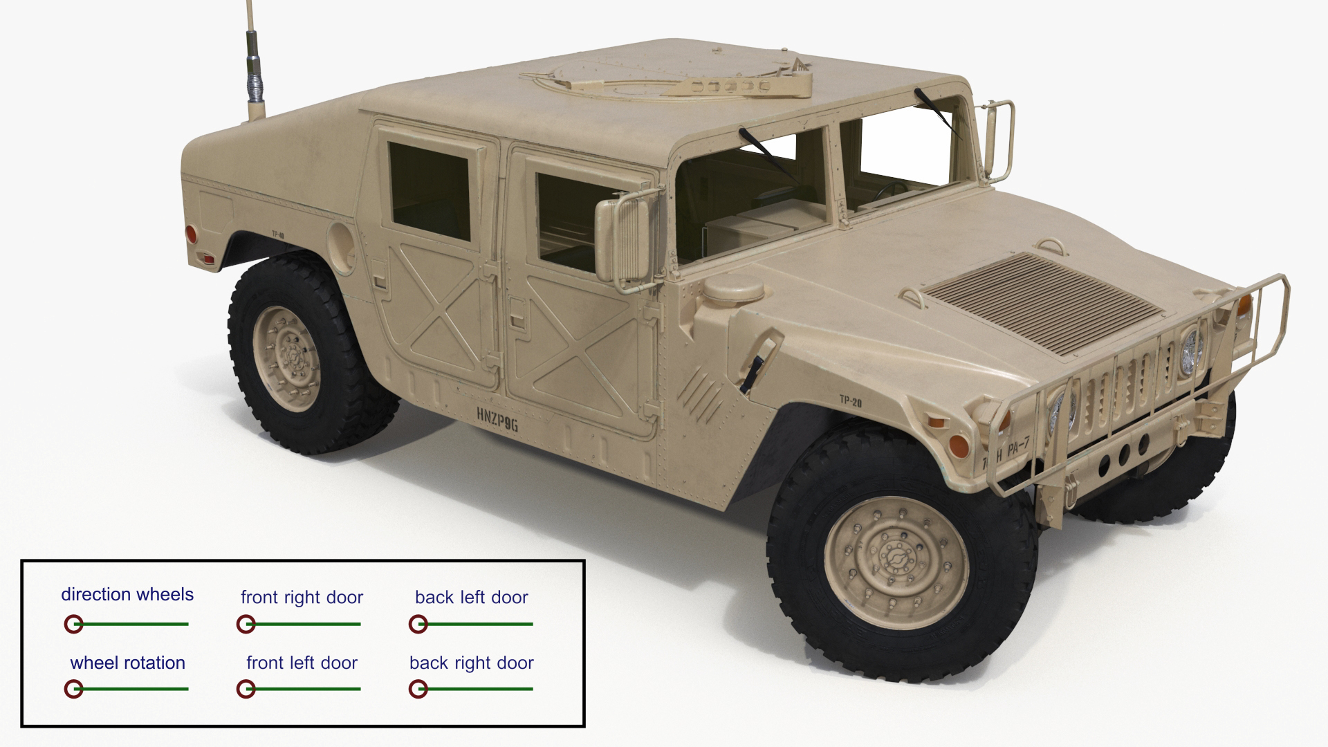 3D Model Military Humvee Vehicle Rigged - TurboSquid 2306780