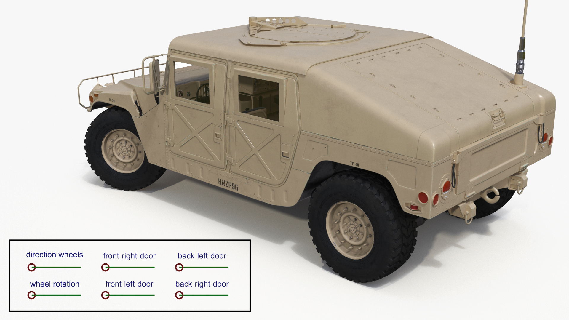 3D Model Military Humvee Vehicle Rigged - TurboSquid 2306780