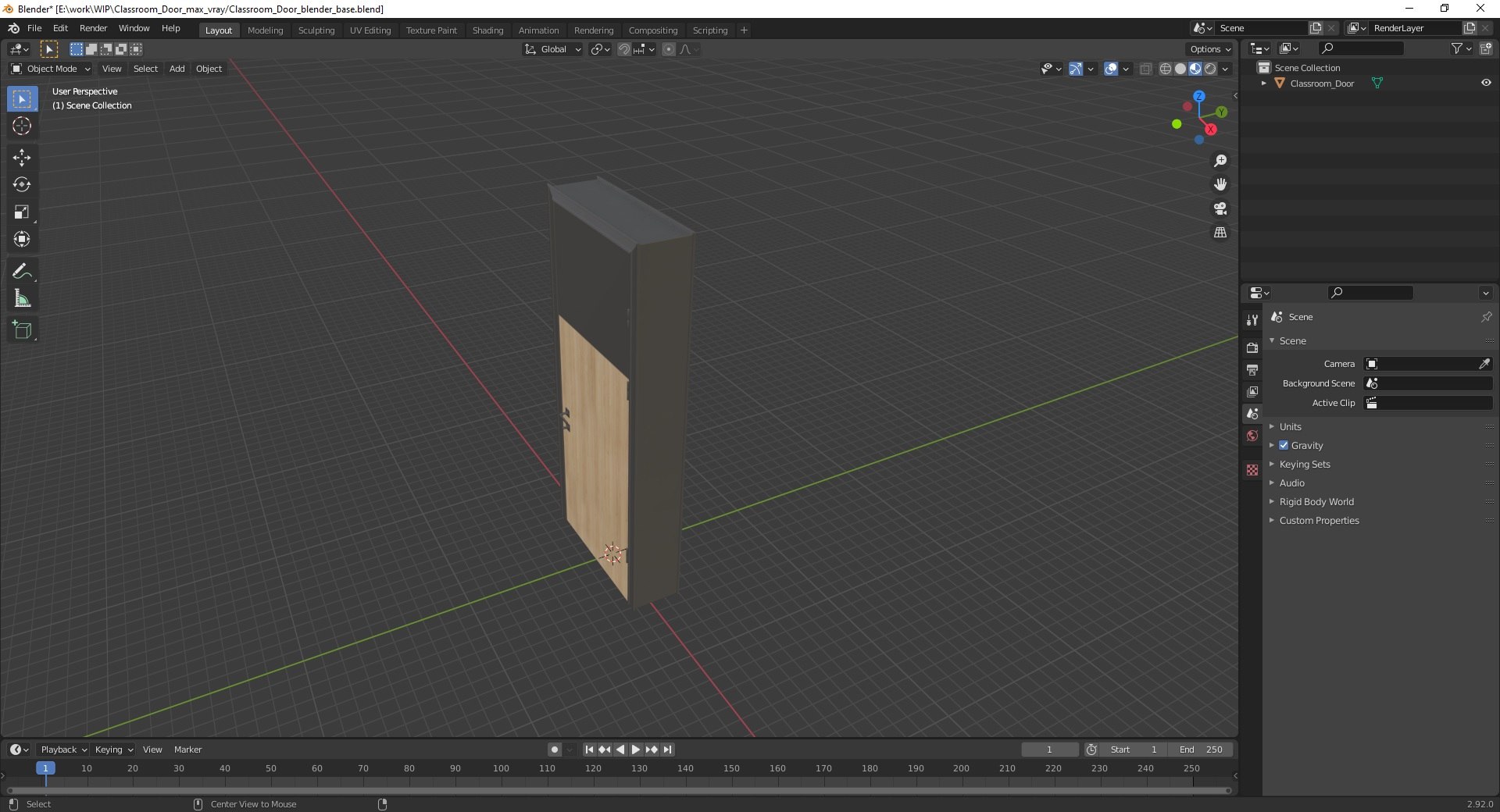 3D Model Classroom Door - TurboSquid 2070464