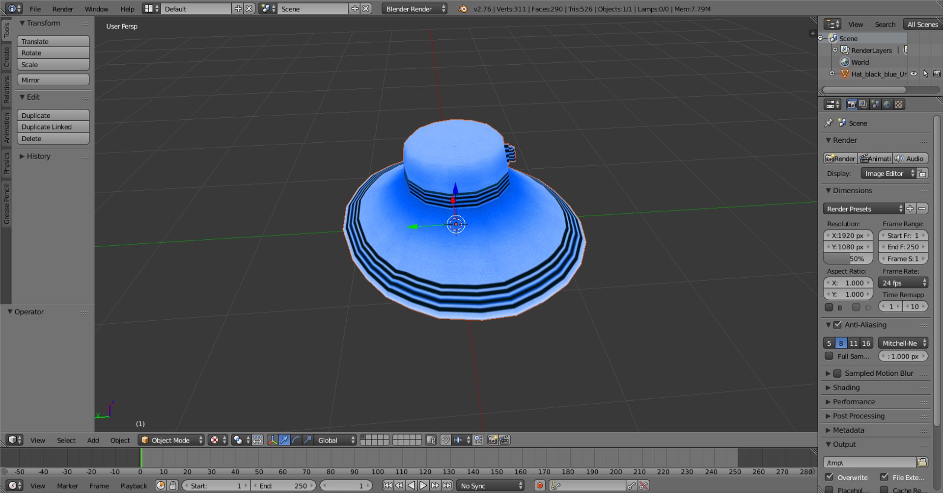 Cap Modeled Blender 3d 3ds