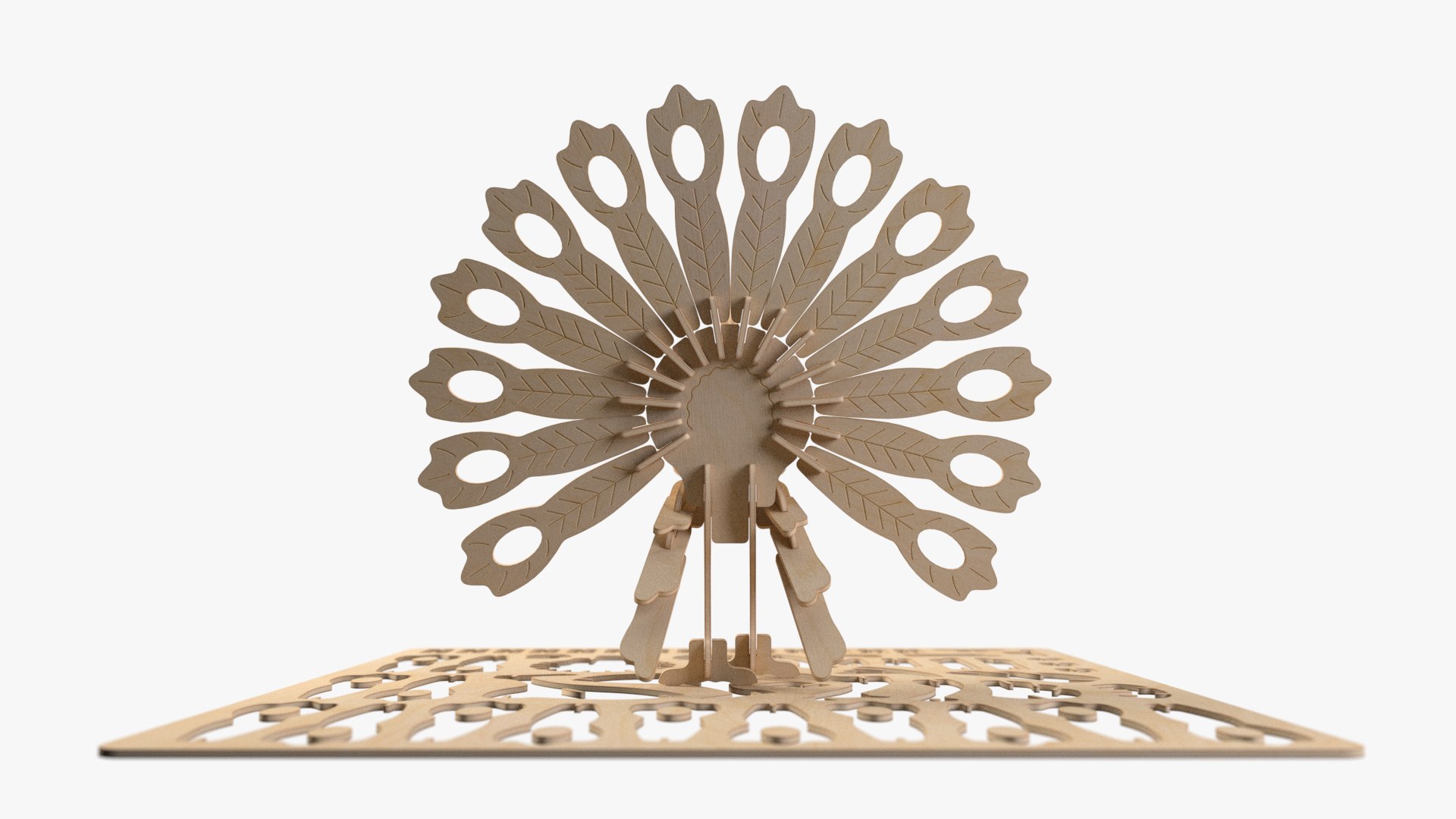 3D peacock laser cut animation model - TurboSquid 1600288
