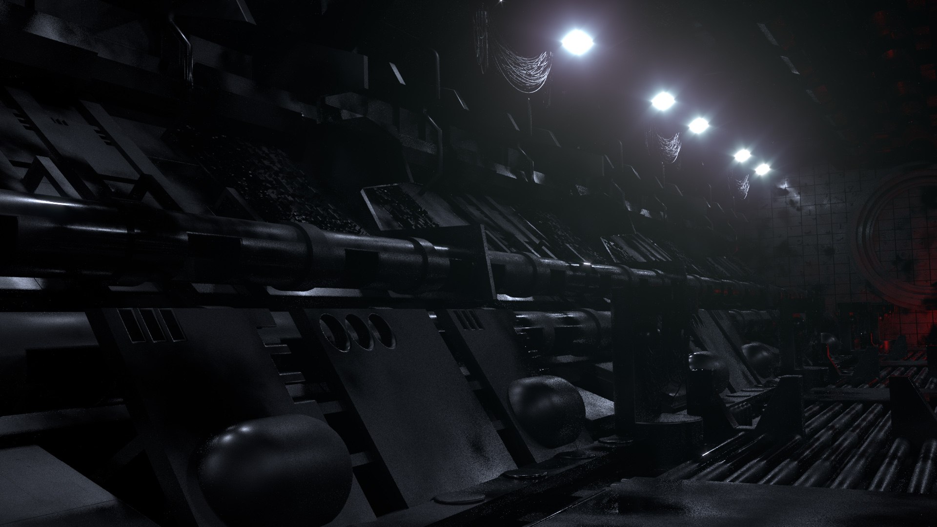 Dark Sci-Fi Futuristic Cyberpunk Corridor Model - TurboSquid 1956519