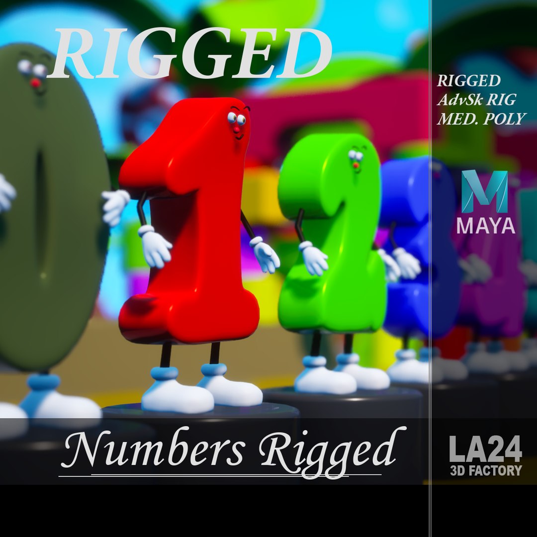Numbers Rigged 3D Model 3D Model - TurboSquid 2250275