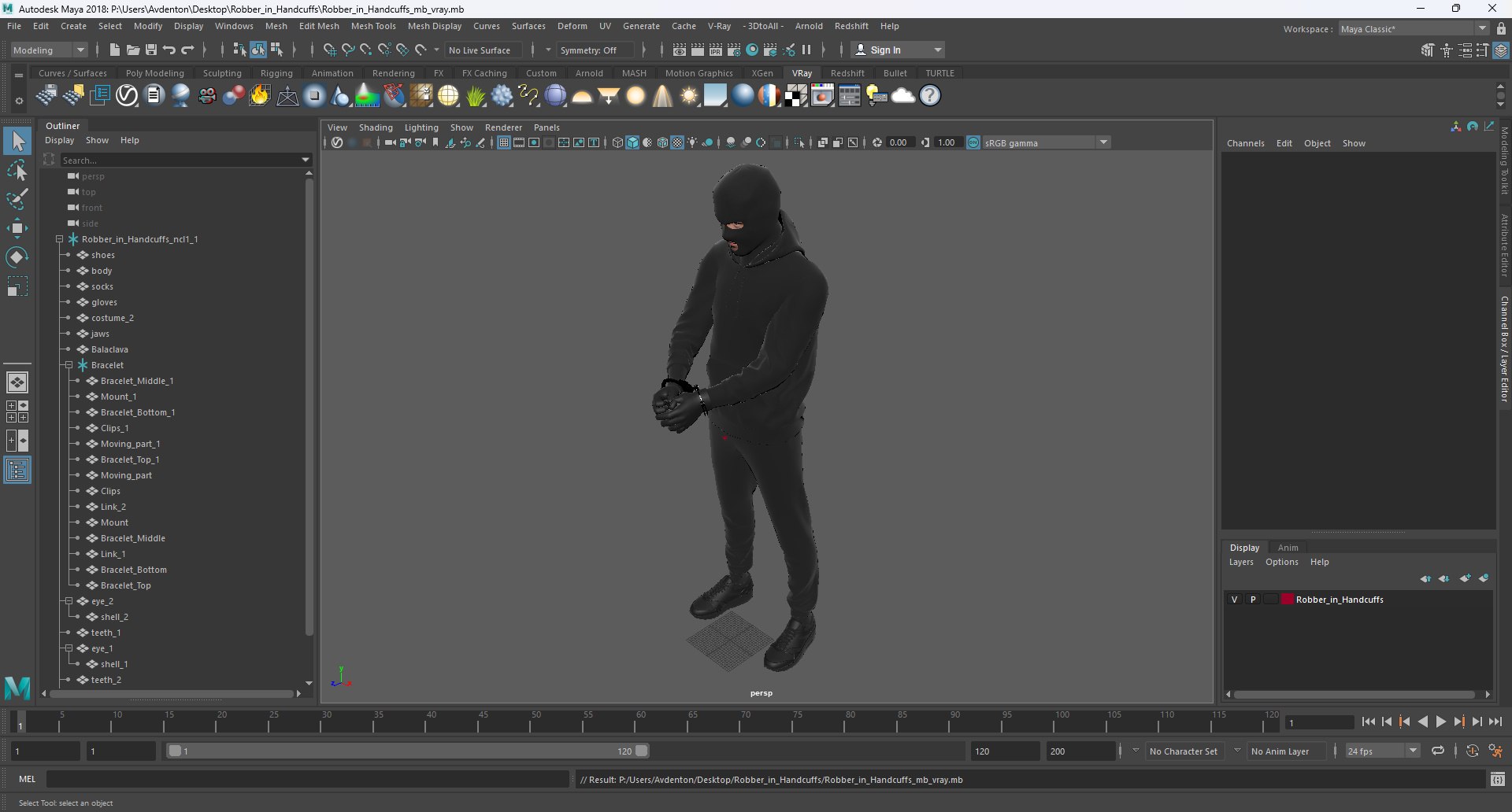 3D Robber In Handcuffs Model - TurboSquid 2327158