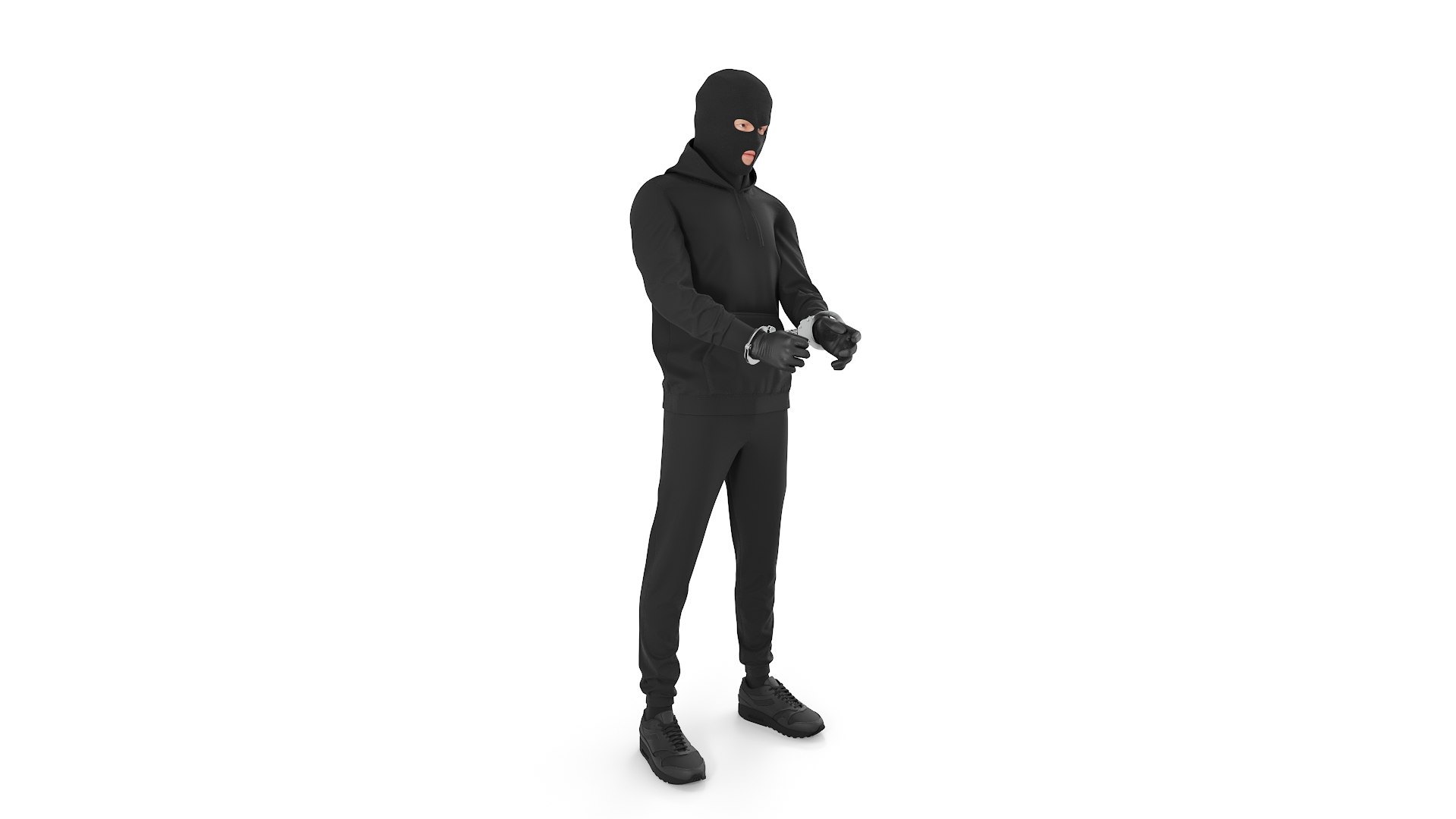 3D Robber In Handcuffs Model - TurboSquid 2327158
