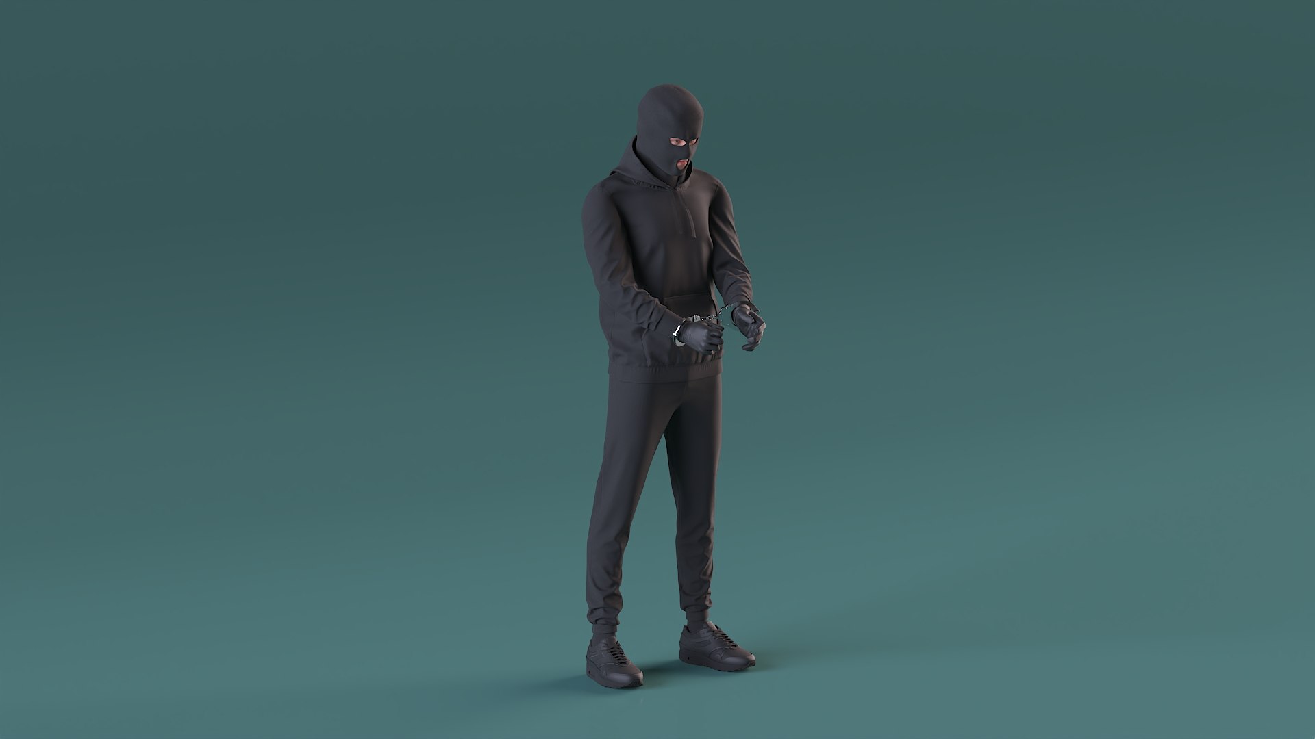 3D Robber In Handcuffs Model - TurboSquid 2327158