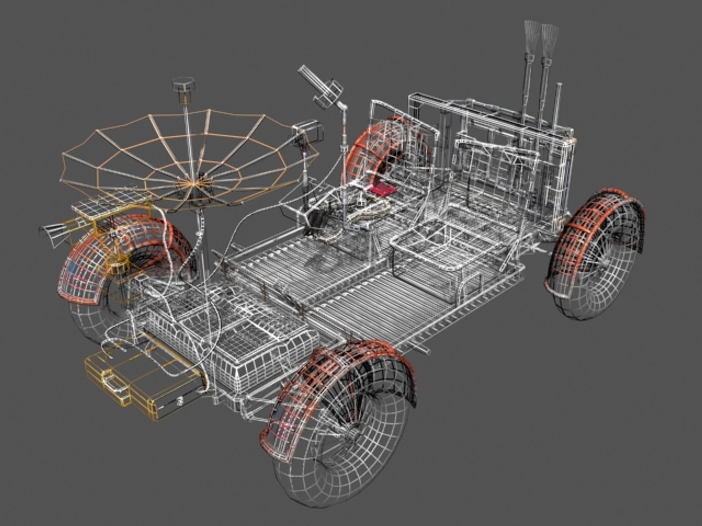 nasa apollo lunar lrv 3d model