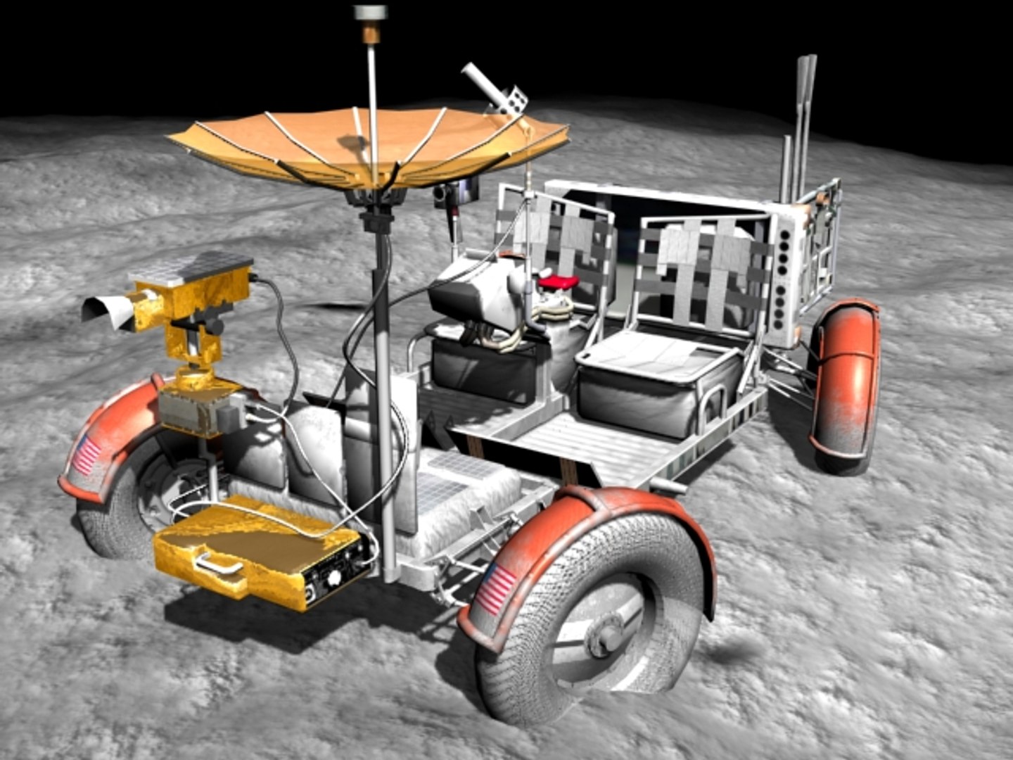 nasa apollo lunar lrv 3d model