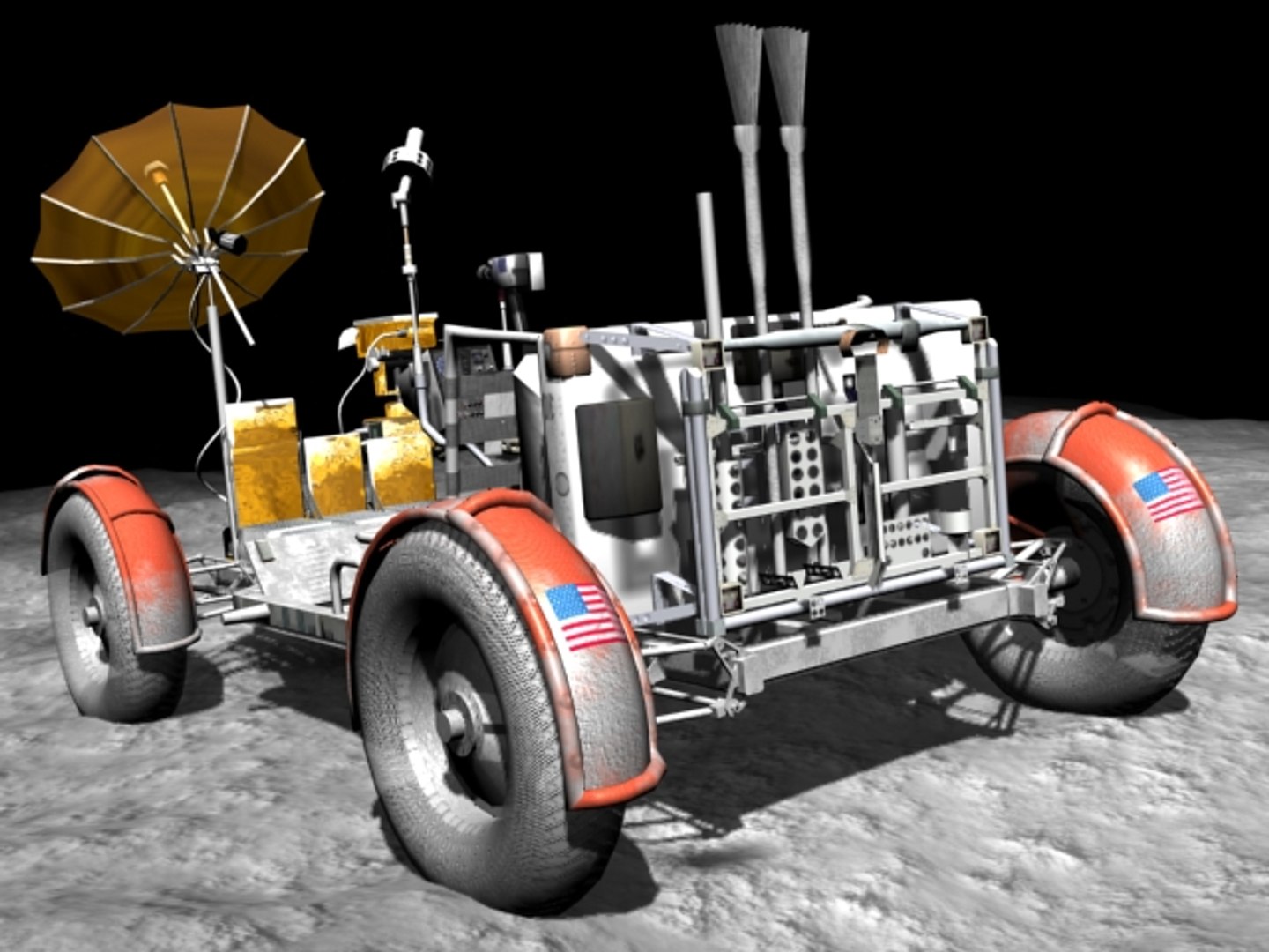 nasa apollo lunar lrv 3d model