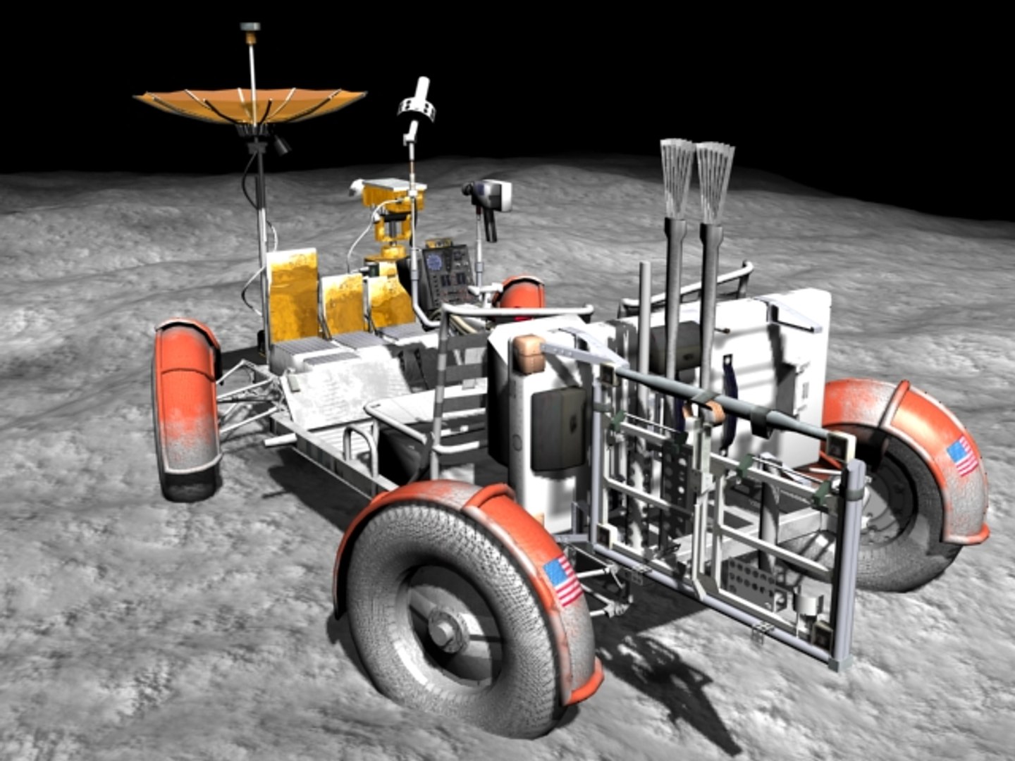 nasa apollo lunar lrv 3d model