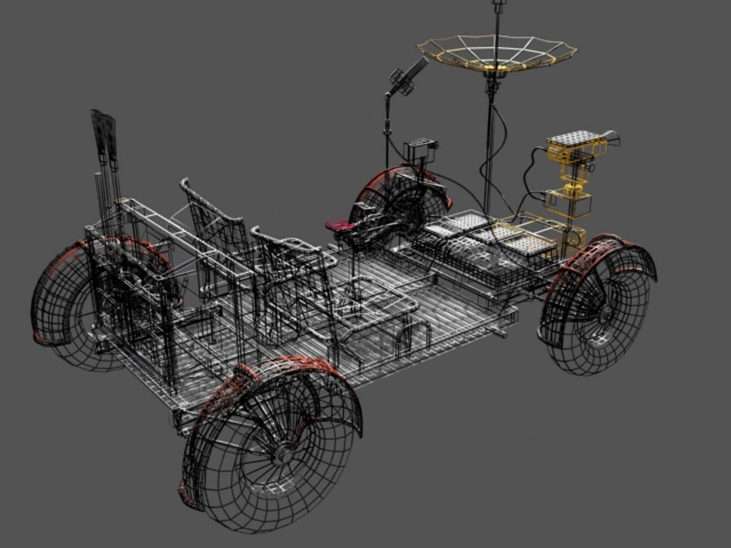 nasa apollo lunar lrv 3d model