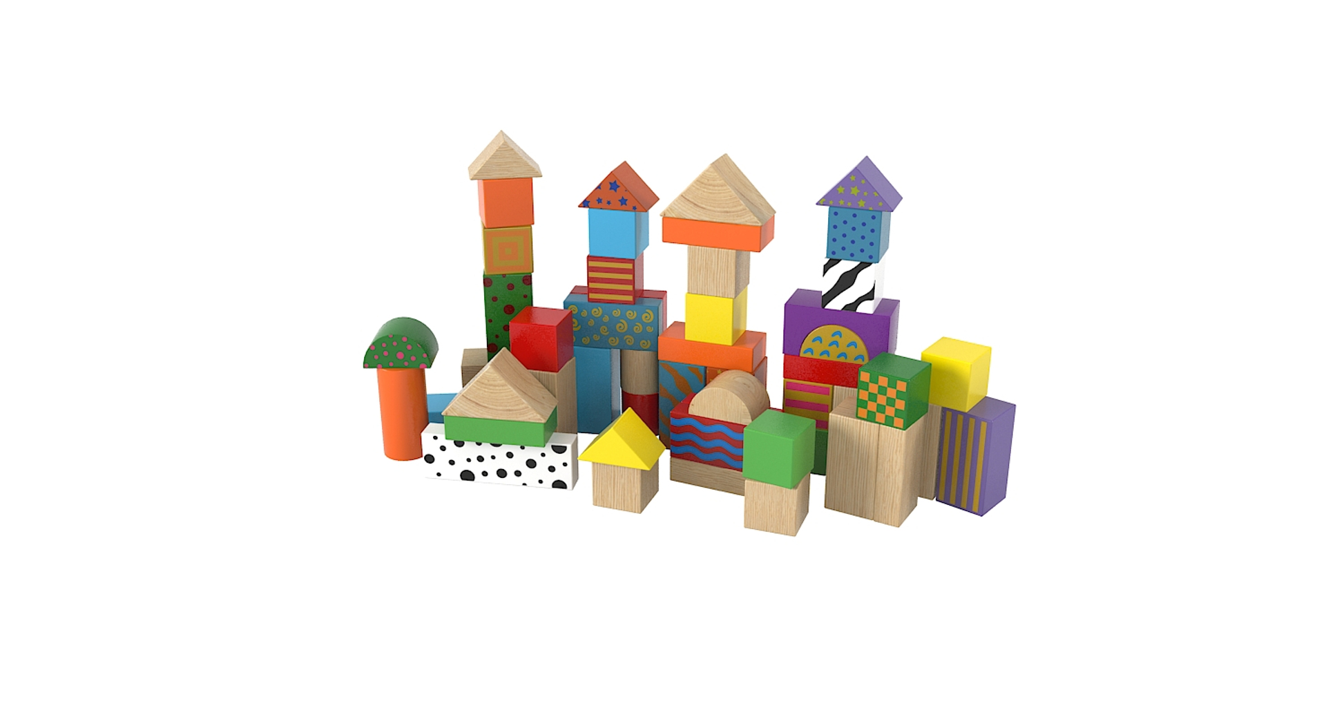 3D wooden building blocks model - TurboSquid 1244638