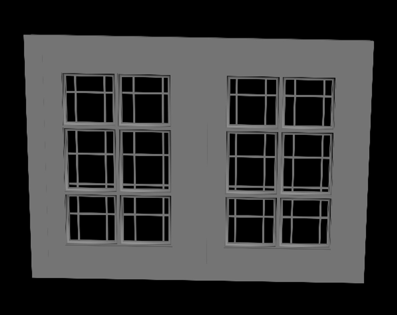 3D window 2 panel model - TurboSquid 1604313