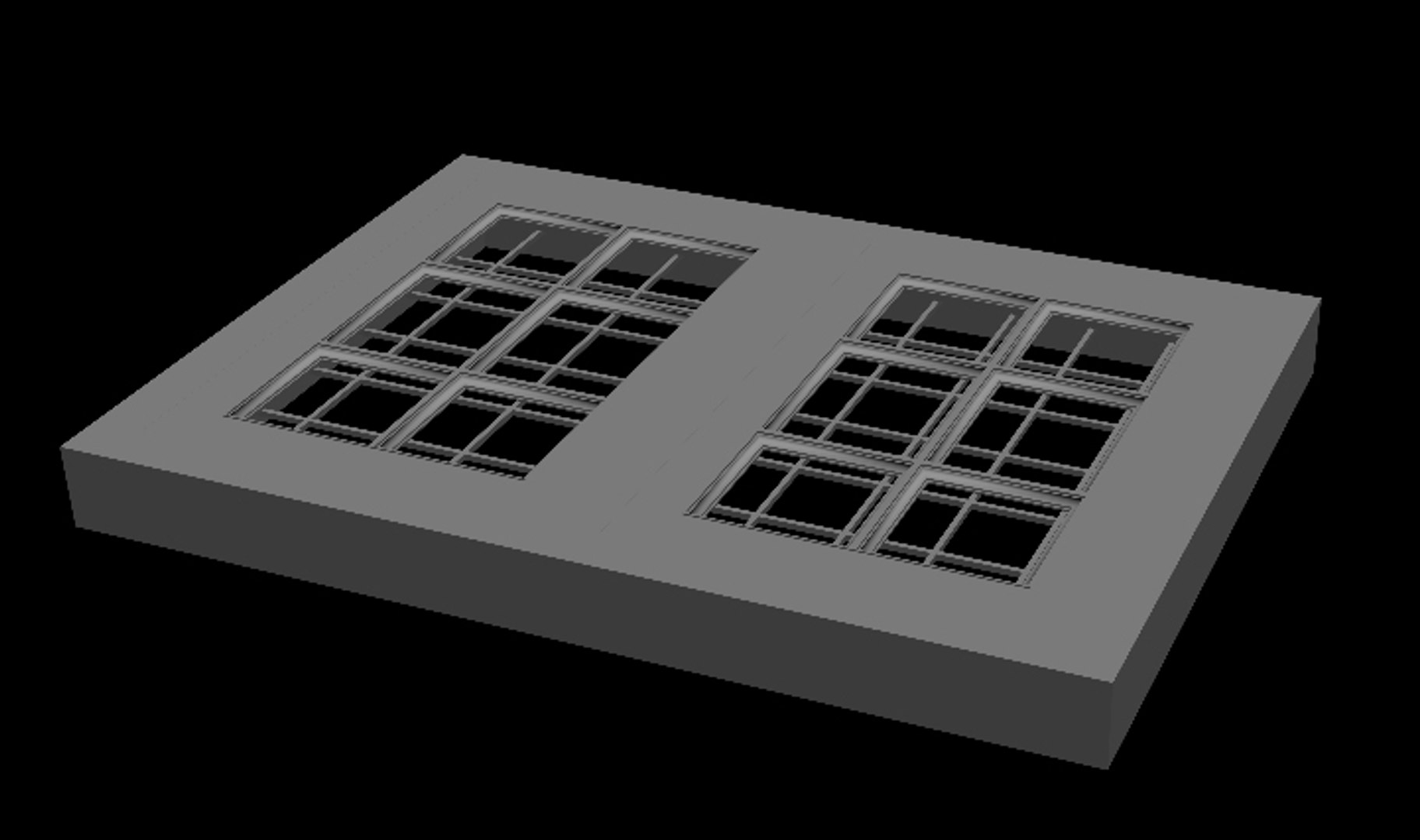 3D window 2 panel model - TurboSquid 1604313