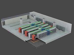 Computer Server Room 1 3D Model - TurboSquid 1594438