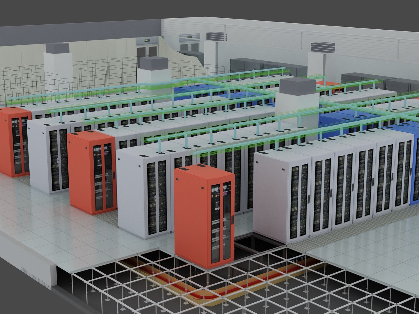 3D computer server room 2 model - TurboSquid 1594484