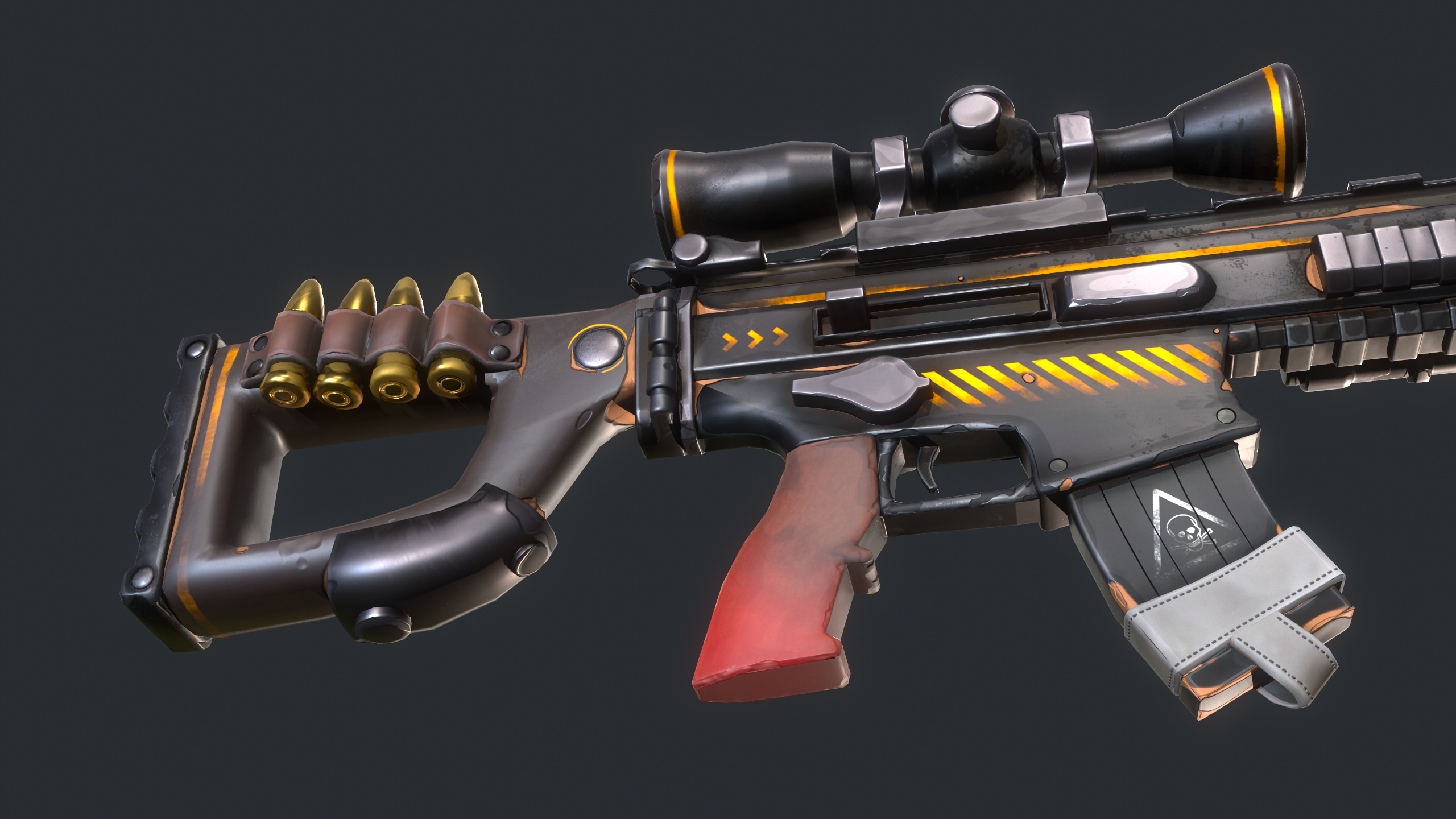 FN SCARL Stylized PBR Gun 3D model - TurboSquid 1839214