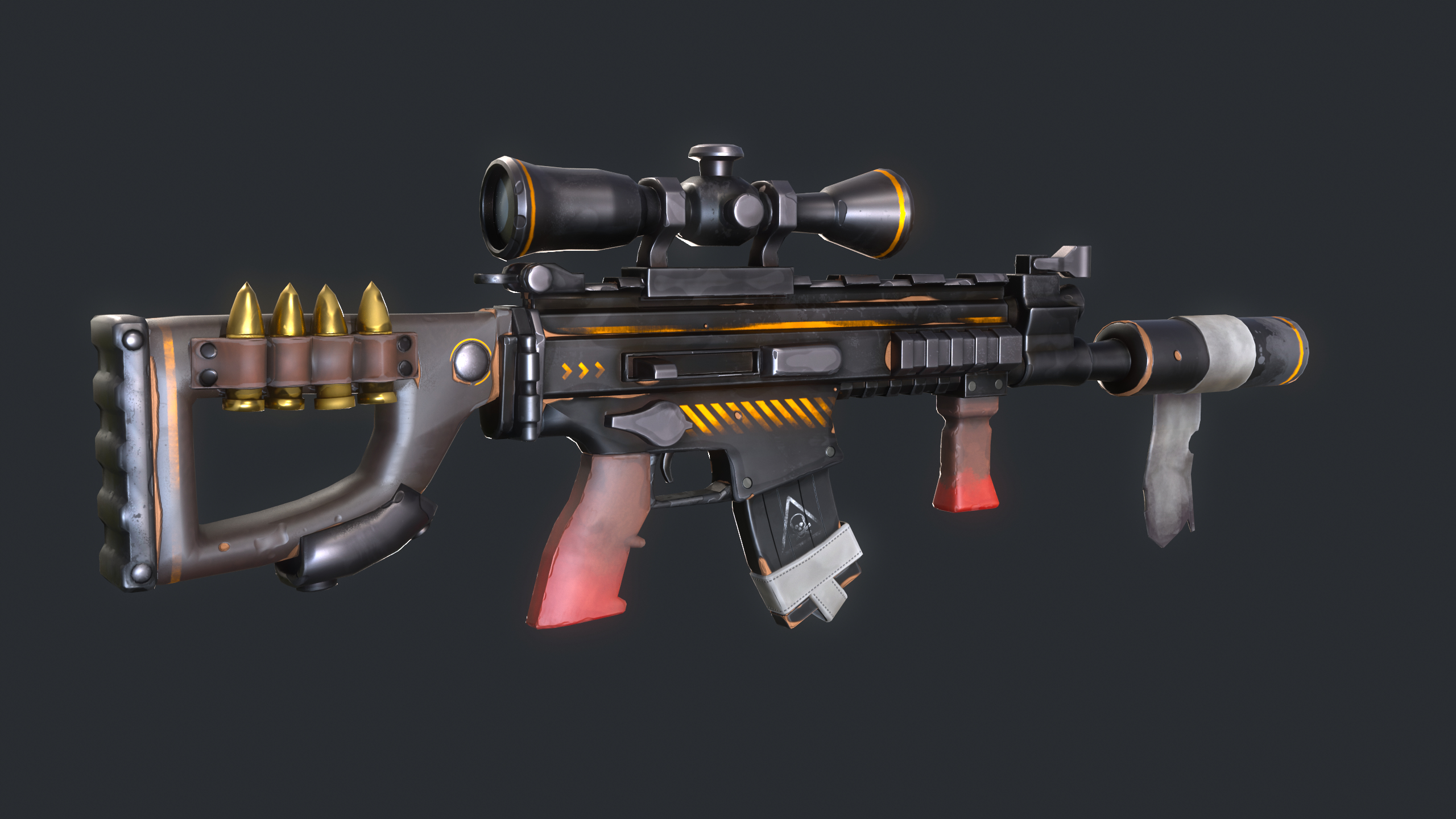 FN SCARL Stylized PBR Gun 3D model - TurboSquid 1839214