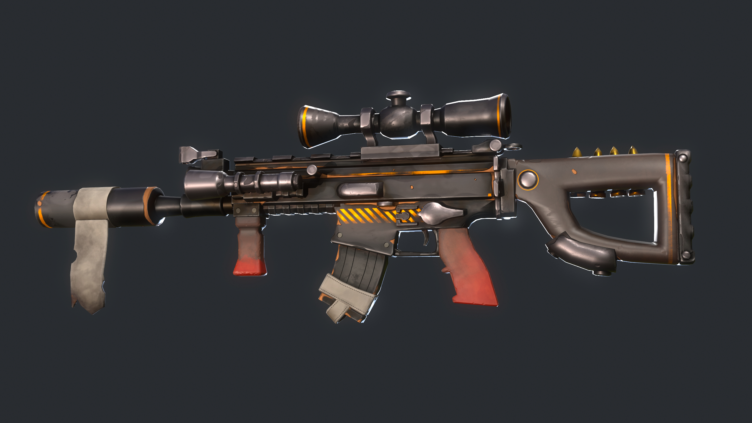 FN SCARL Stylized PBR Gun 3D model - TurboSquid 1839214