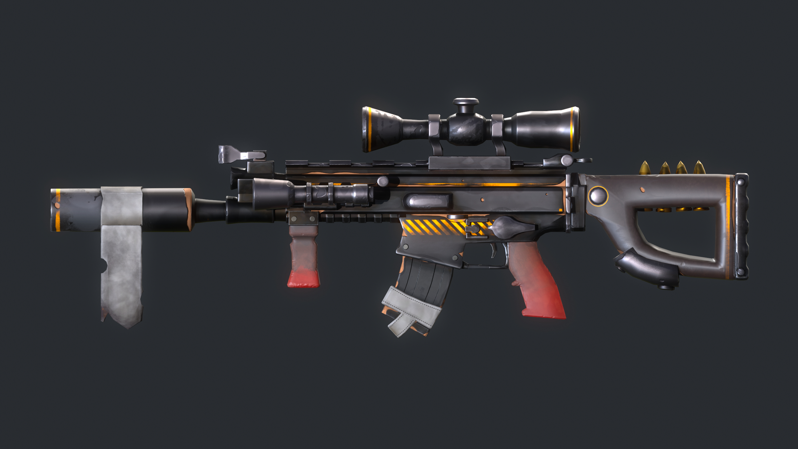 FN SCARL Stylized PBR Gun 3D model - TurboSquid 1839214