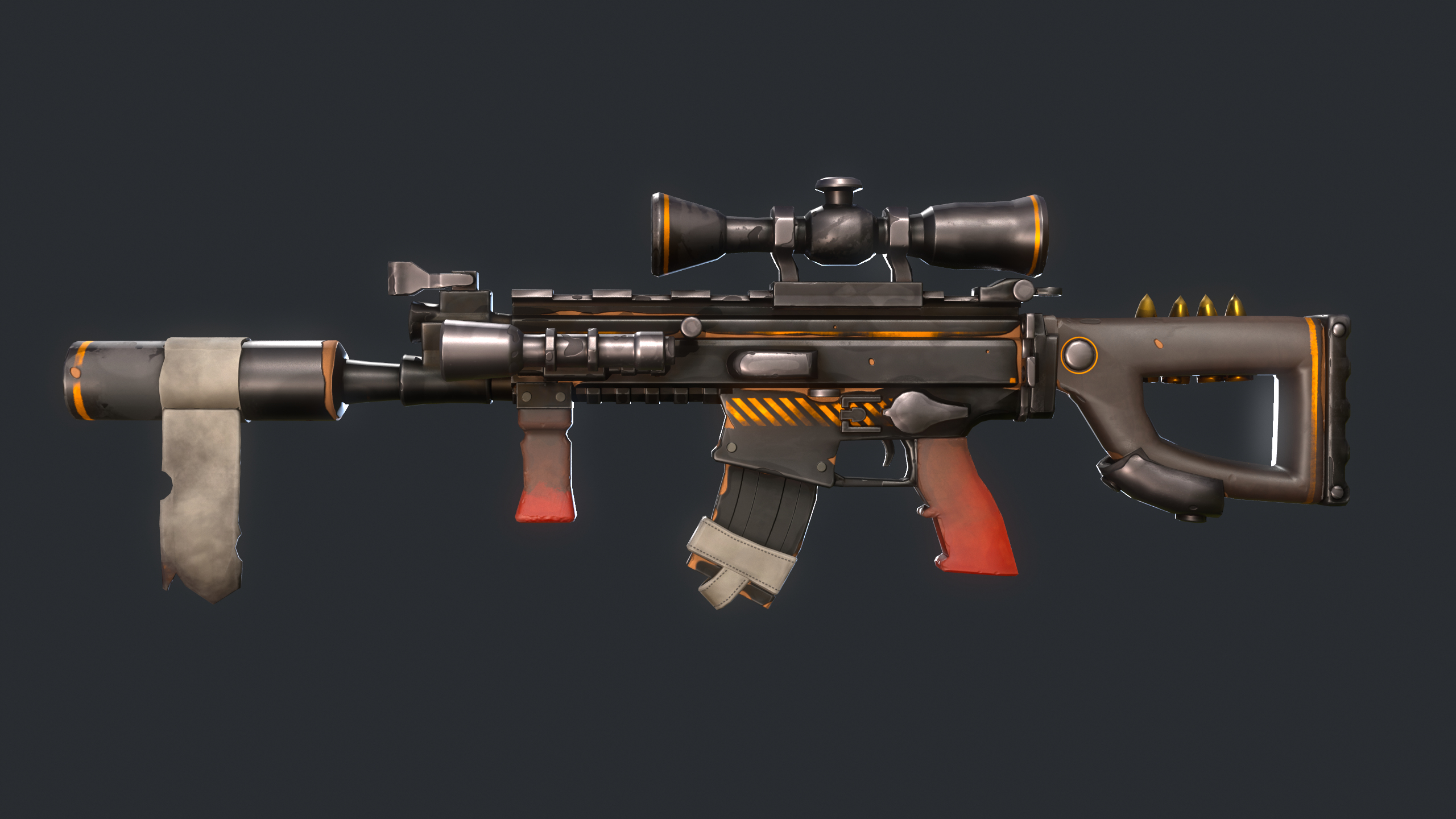 FN SCARL Stylized PBR Gun 3D model - TurboSquid 1839214