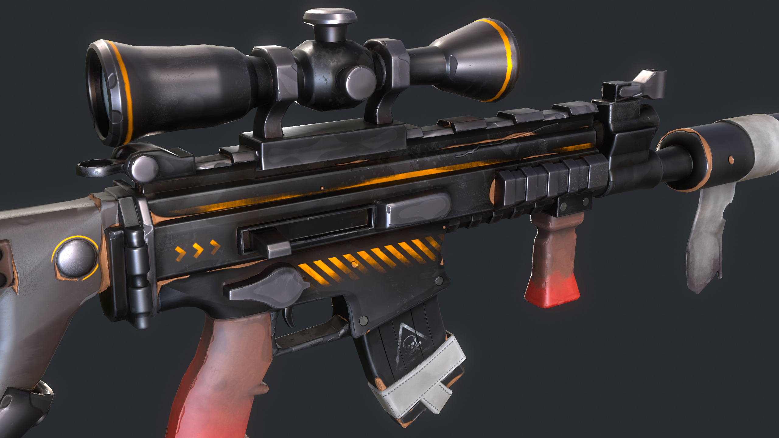 FN SCARL Stylized PBR Gun 3D model - TurboSquid 1839214