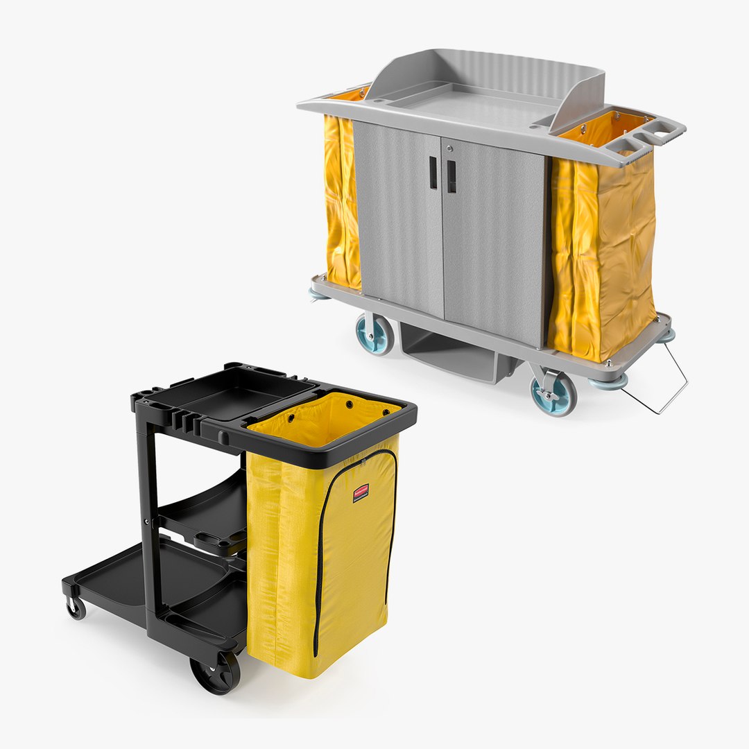 Housekeeping Carts Collection Model - TurboSquid 2172318