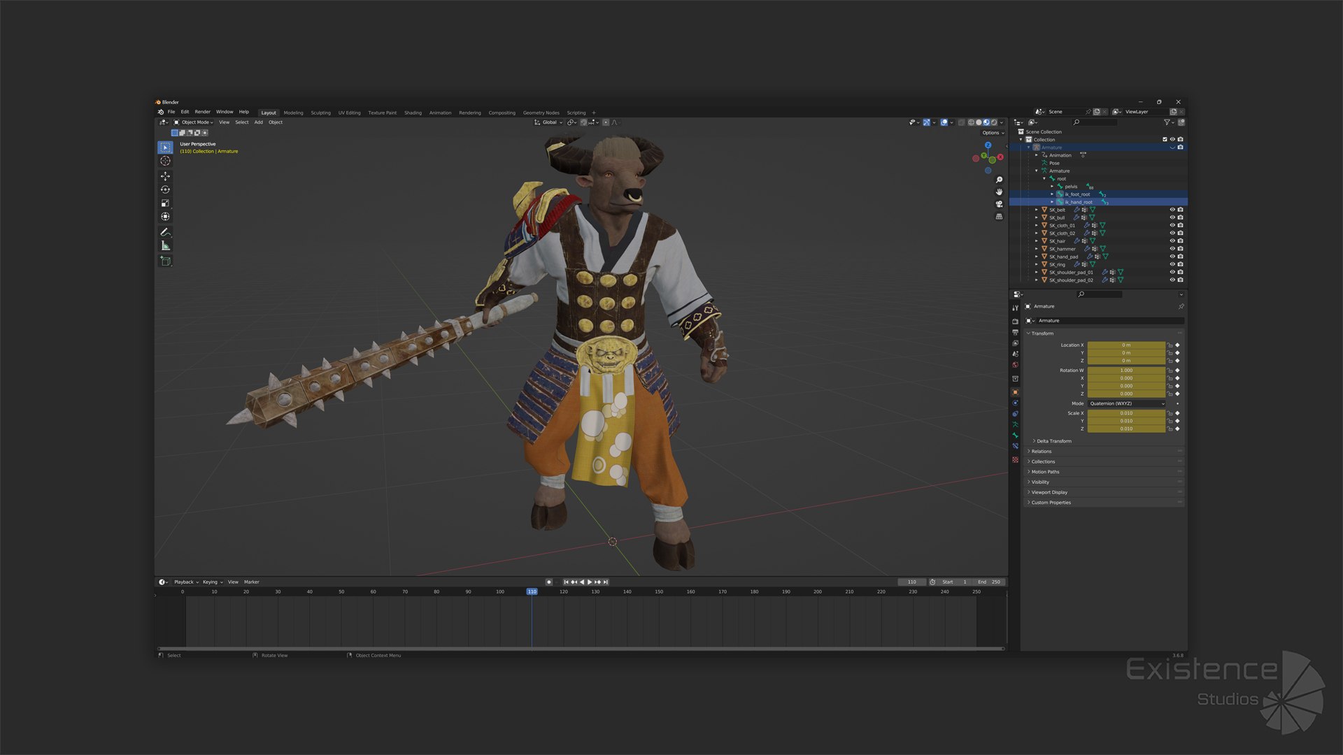 Bull Giro - Anthro Bushido Beasts - Macuahuitl Heroes - 37 3D Model ...