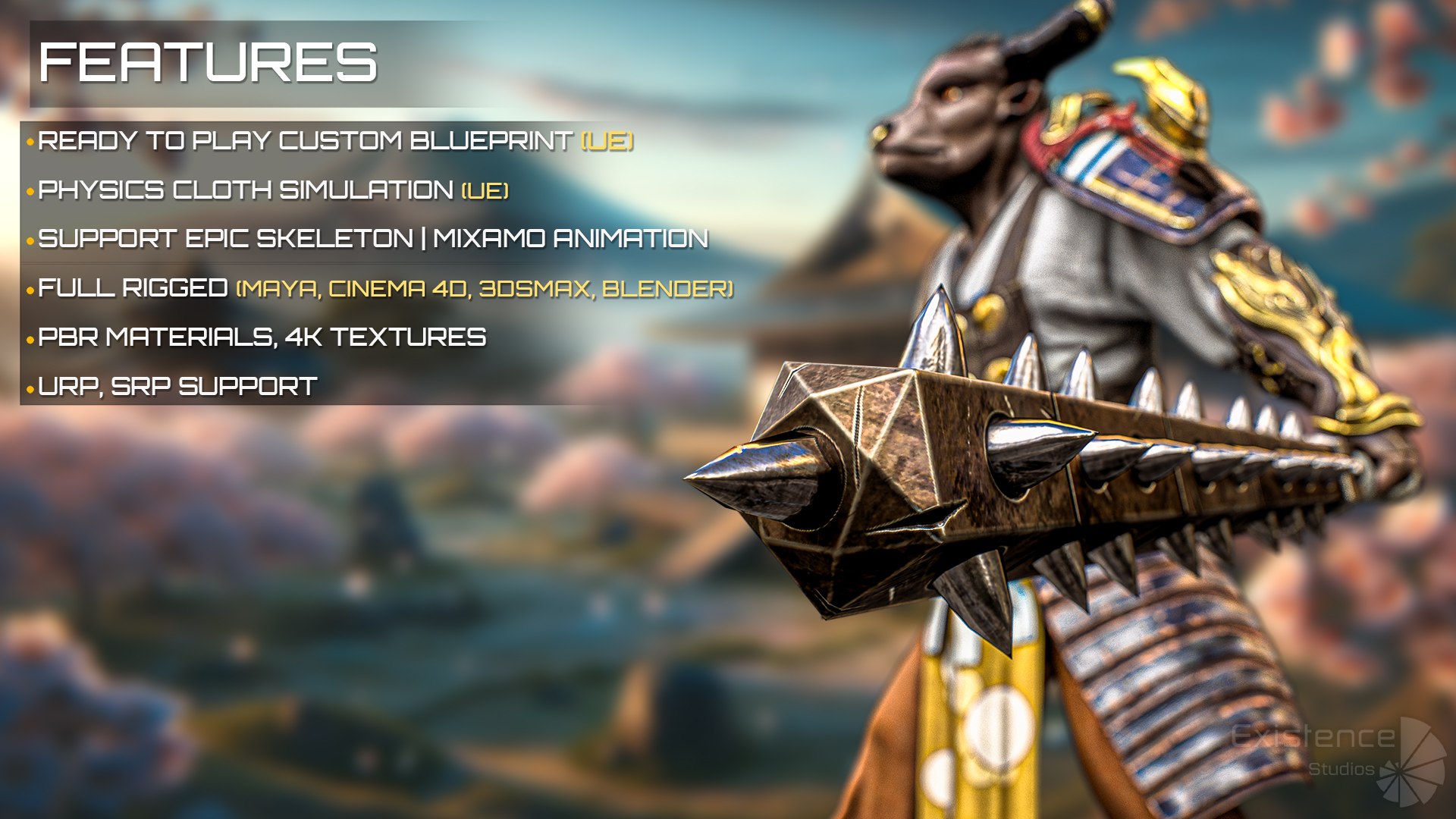 Bull Giro - Anthro Bushido Beasts - Macuahuitl Heroes - 37 3D Model ...