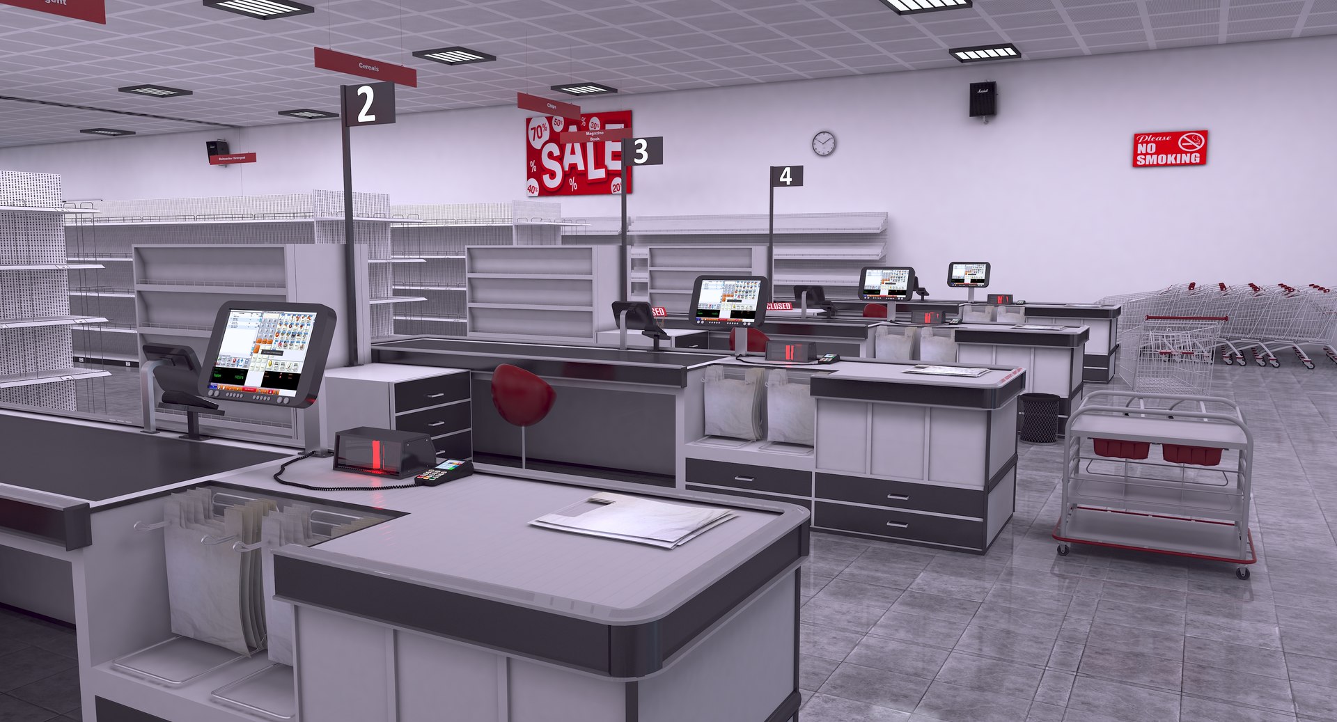 3D Retail Supermarket - TurboSquid 1418074