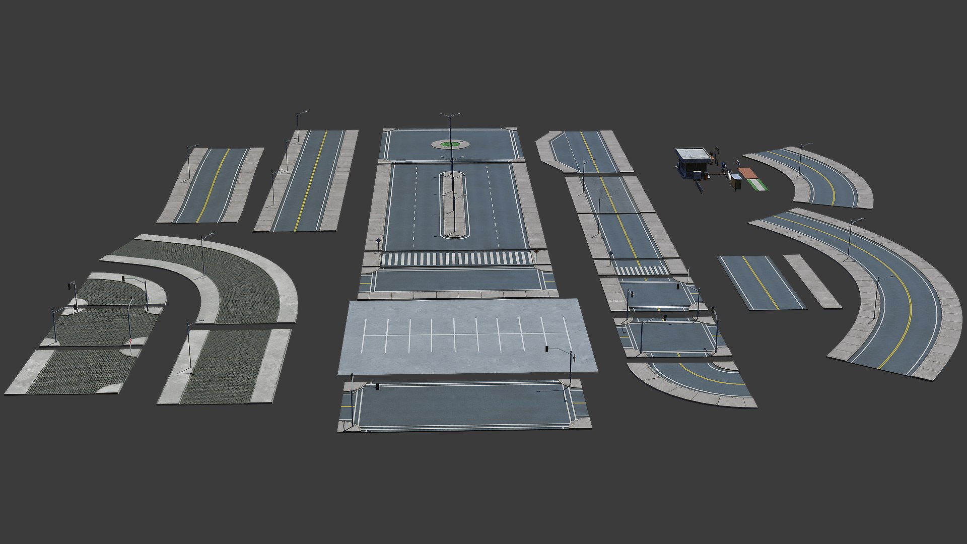 3D Road Pack Extended PBR V2 - TurboSquid 2024885