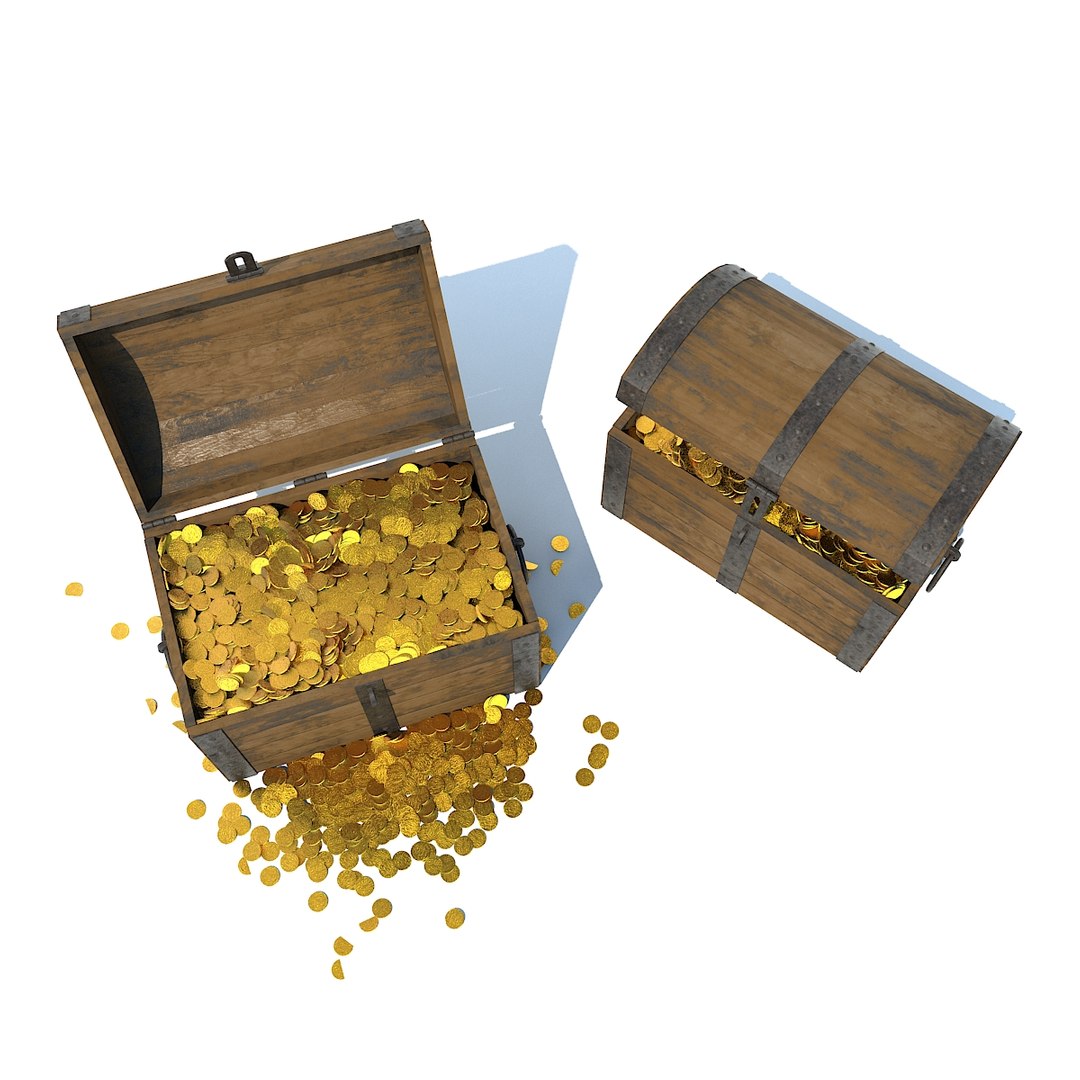 Chest wood doubloons 3D - TurboSquid 1208183