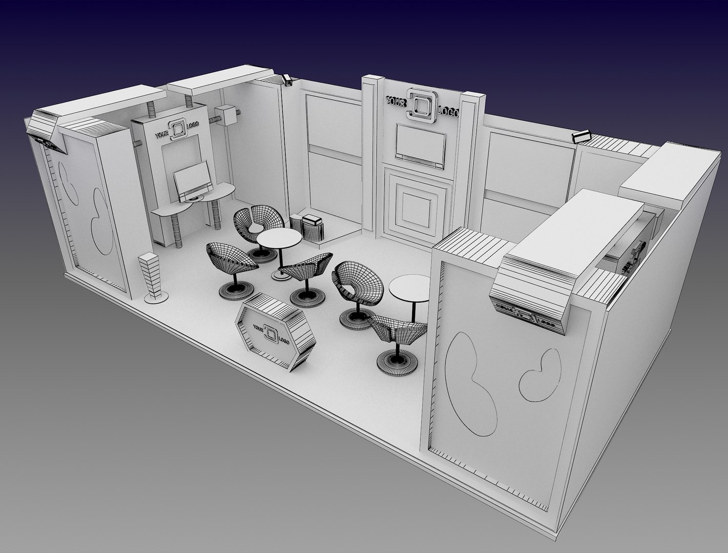 3D Booth Exhibition Stand A591b - TurboSquid 1806823