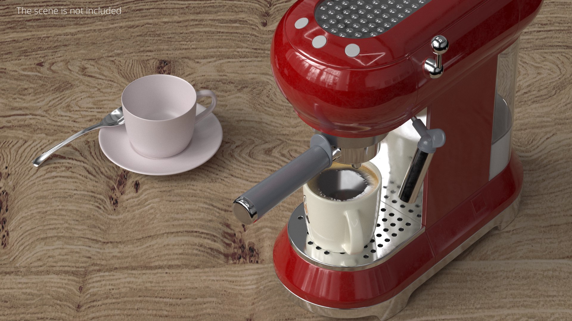Retro Design Coffee Maker Serving Espresso Red 3D Model - TurboSquid ...